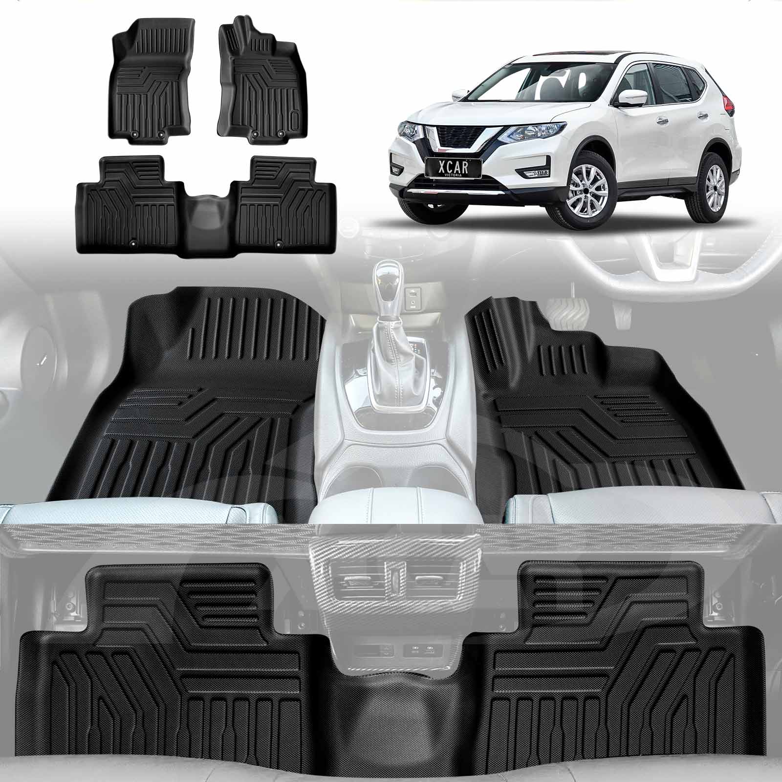 3D All-Weather Floor Mats for Nissan X-Trail XTRAIL T32 2013-2022 X-CAR