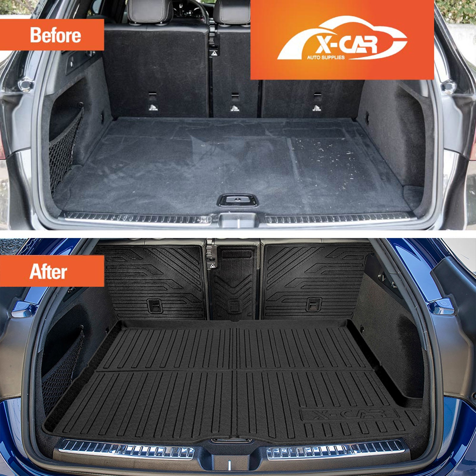 Boot Liner Back Seat Protector Combo for Mercedes-Benz GLC Class 2015 ...