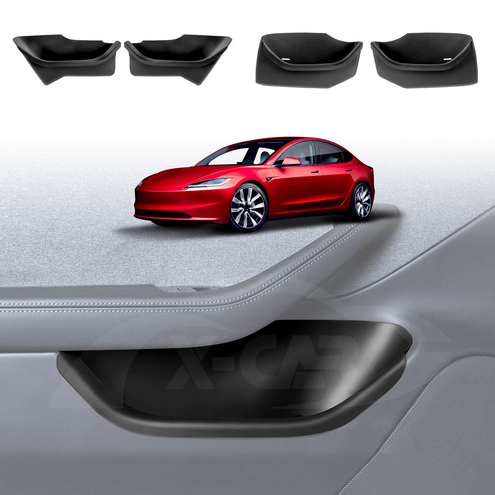 Tesla Model 3 Highland Car Door Side Fully Cover Protector Storage Box ...