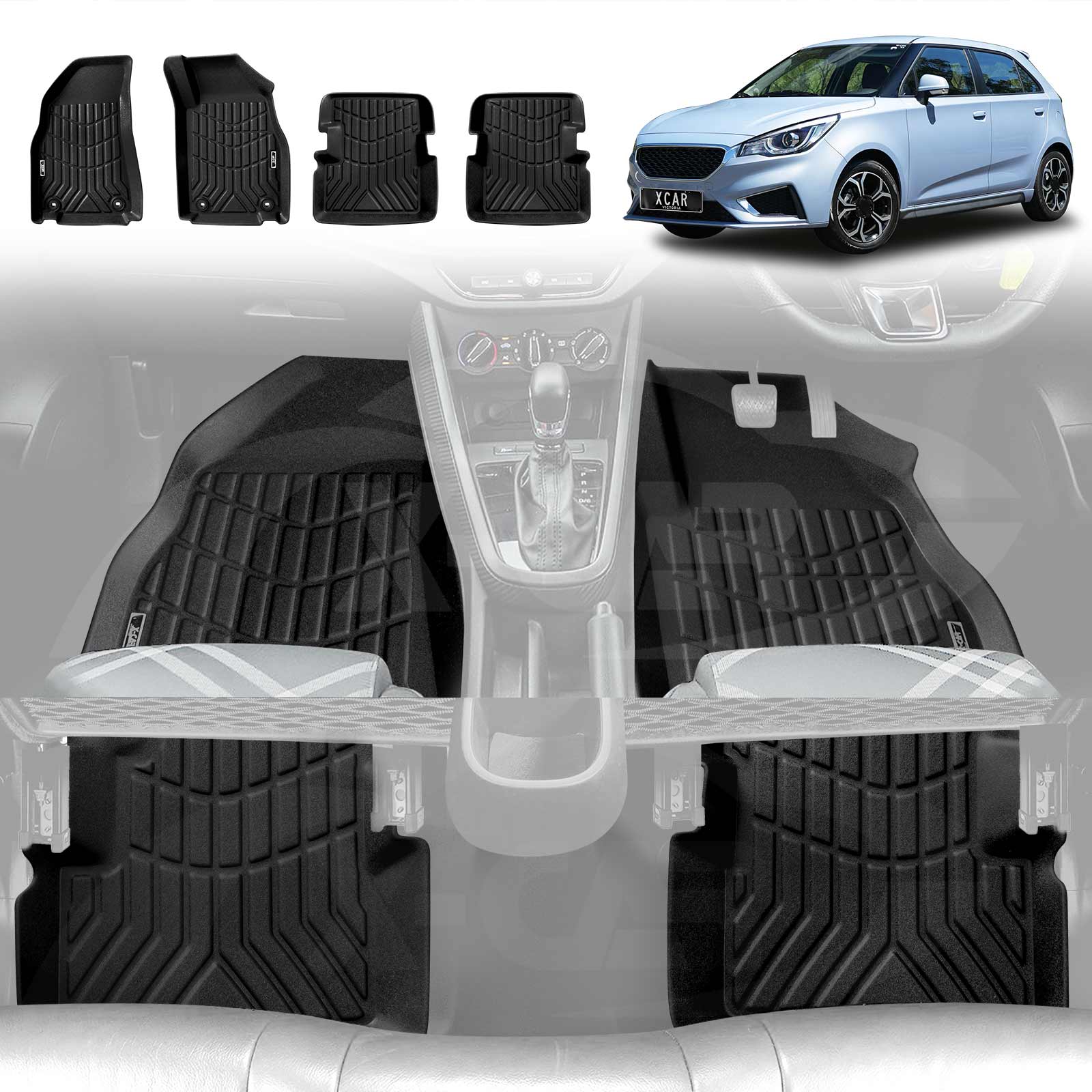 Floor Mats for MG 3 MG3 2016-2024 All-Weather Car Liners Accessories X-CAR