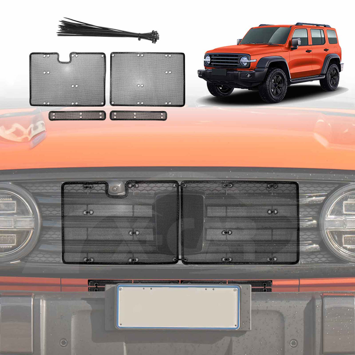 Steel Wire Mesh Front Grille Net for GWM Tank 300 2023-Onwards Air Inl ...