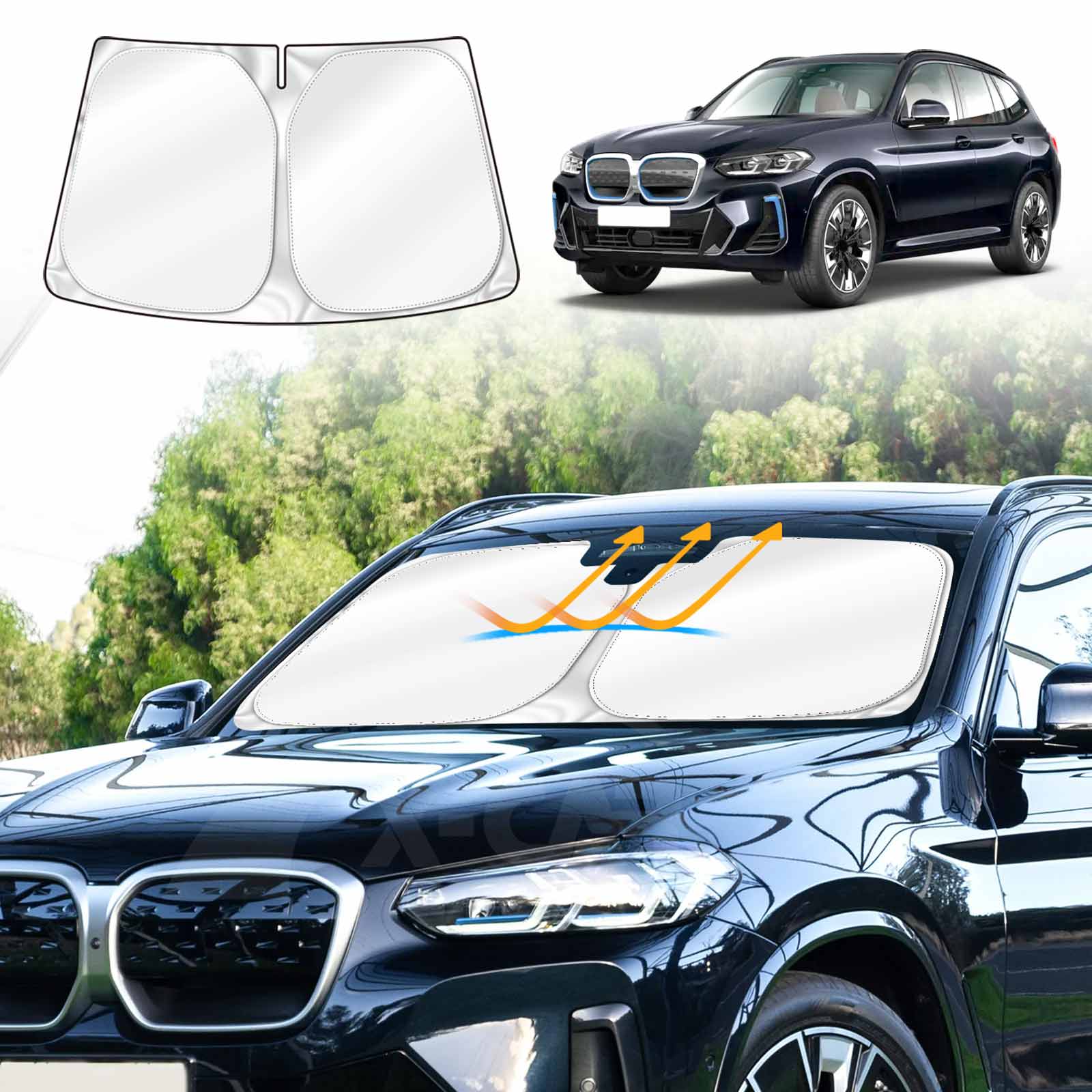 WindScreen Sun Shade for BMW iX3 2023-2025 Accessories | X-CAR