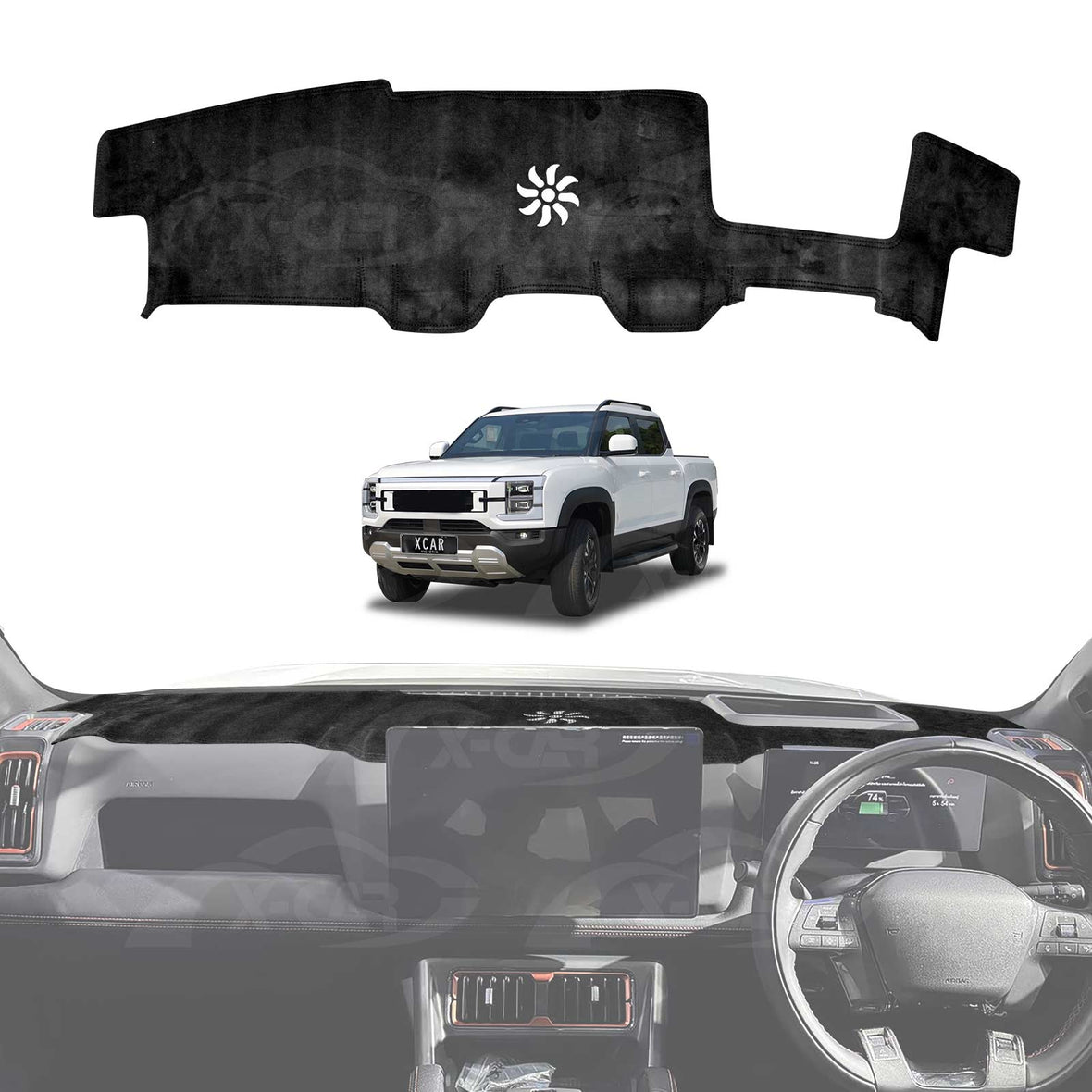 Dash Mat for BYD Shark 6 2024-Onwards Non-Slip Microfiber Dashboard Pad ...