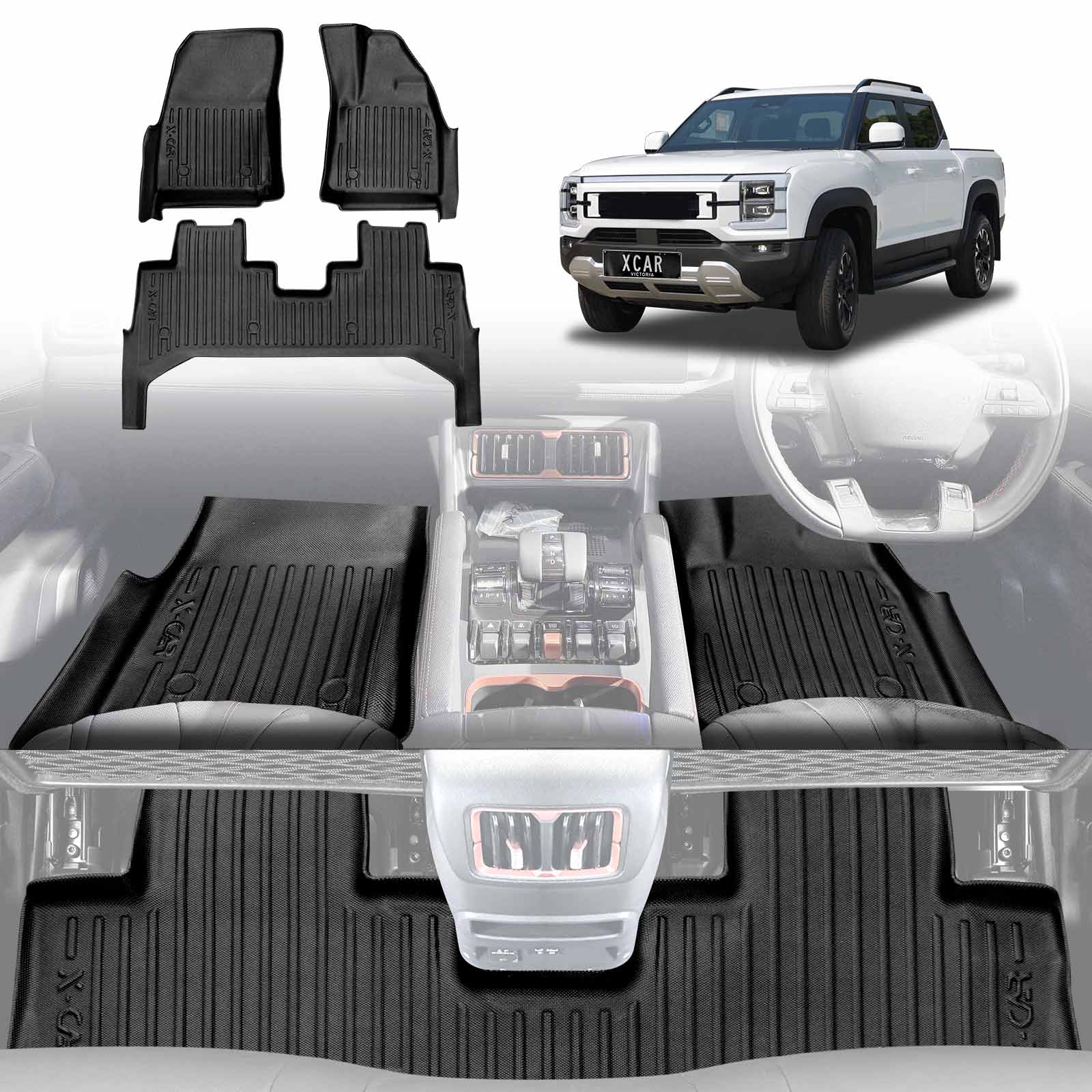 3D Car Mats for BYD Shark 6 2024-2025 All-Weather Floor Liners | X-CAR