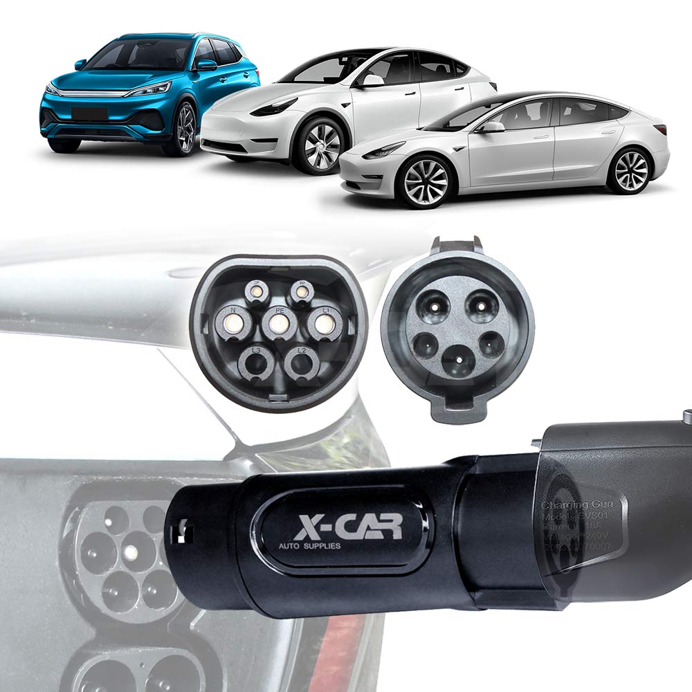 EV Charging Adapter Type 1 to Type 2 Connector SAE J-1772 to ...