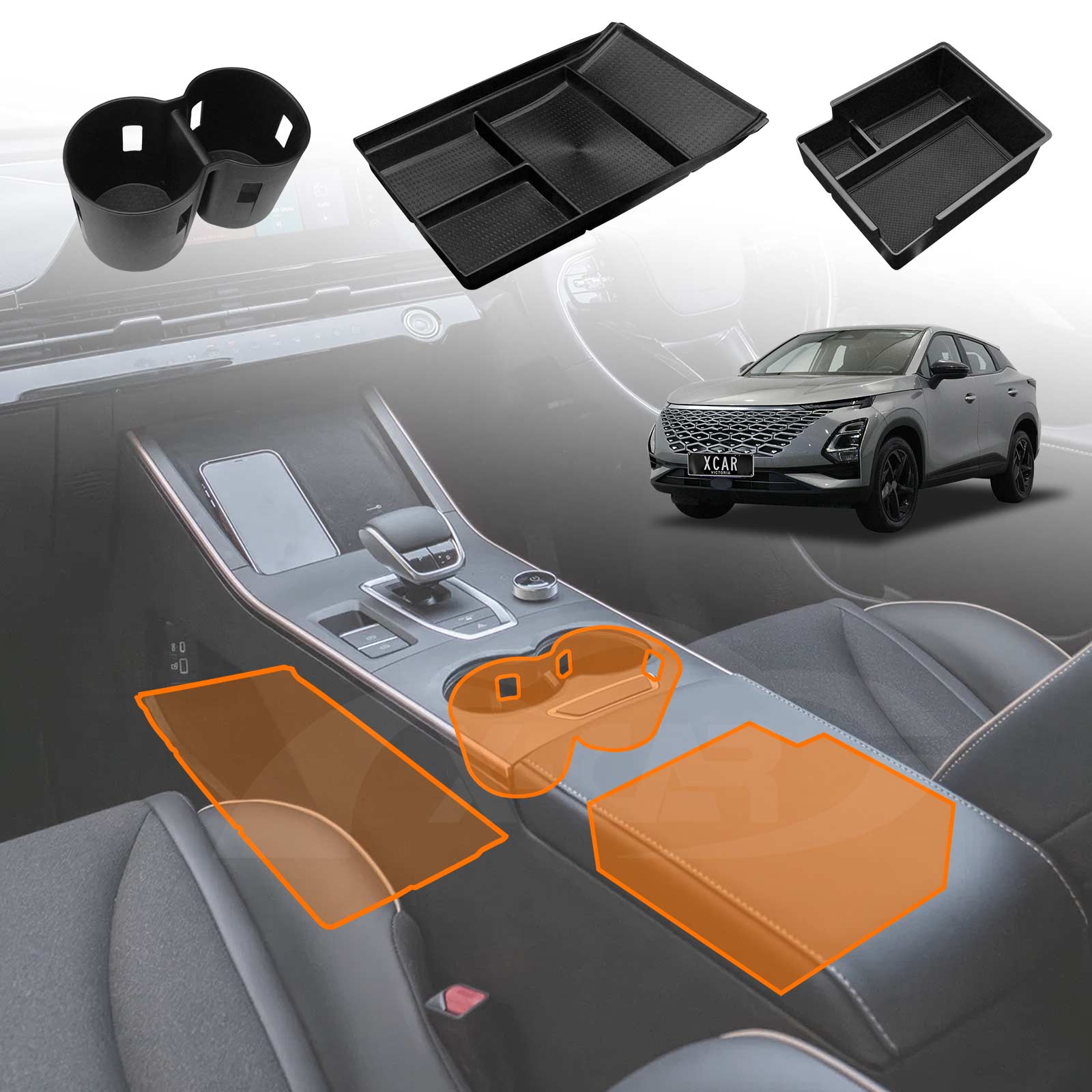 Centre Console Organizer Tray for Chery OMODA 5 2023-2025 Armrest Stor ...