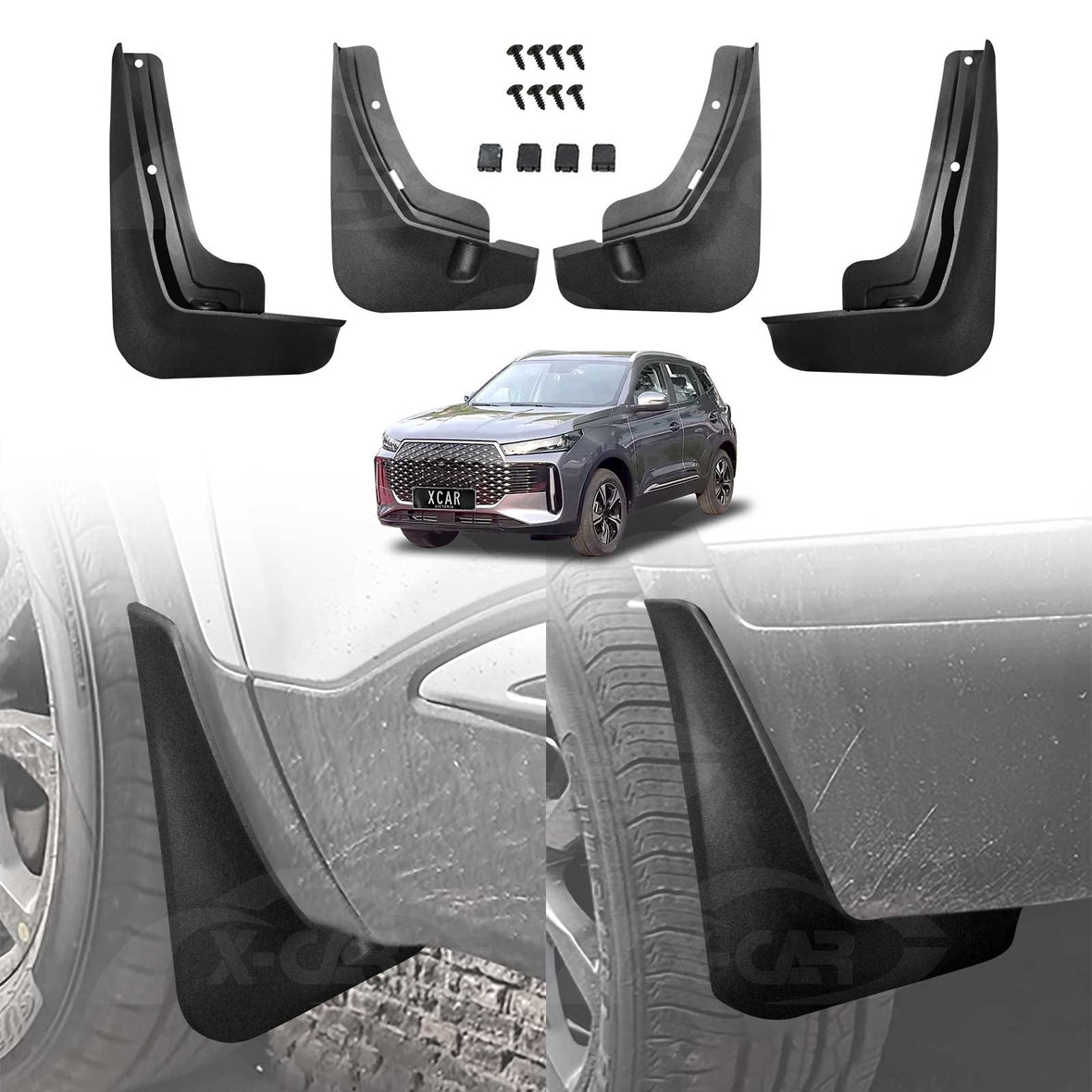 Mud Flaps Splash Guards for Chery Tiggo 4 Pro 2024-Onwards| X-CAR