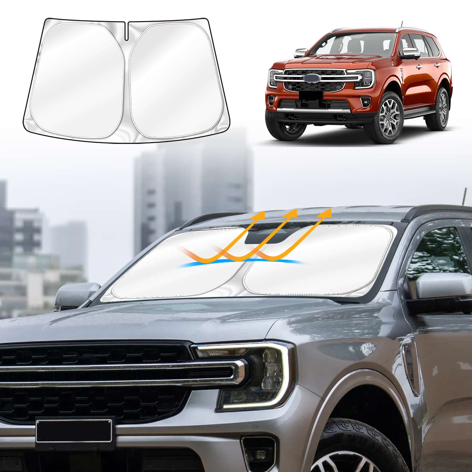 WindScreen Sun Shade for Ford Everest 2022-Onwards Wind Screen Sun Vis ...