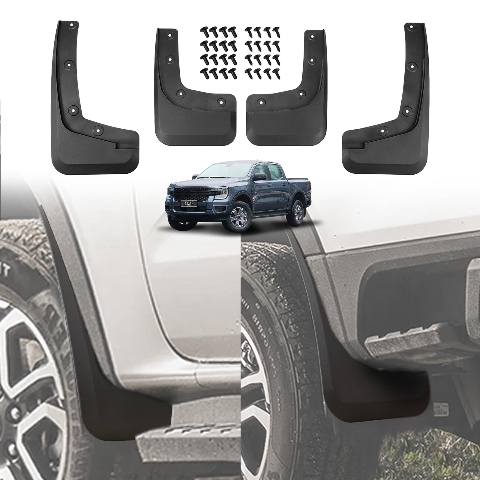 Ford Ranger Next Gen 2022+ Dual Cab Mud Flaps | X-CAR