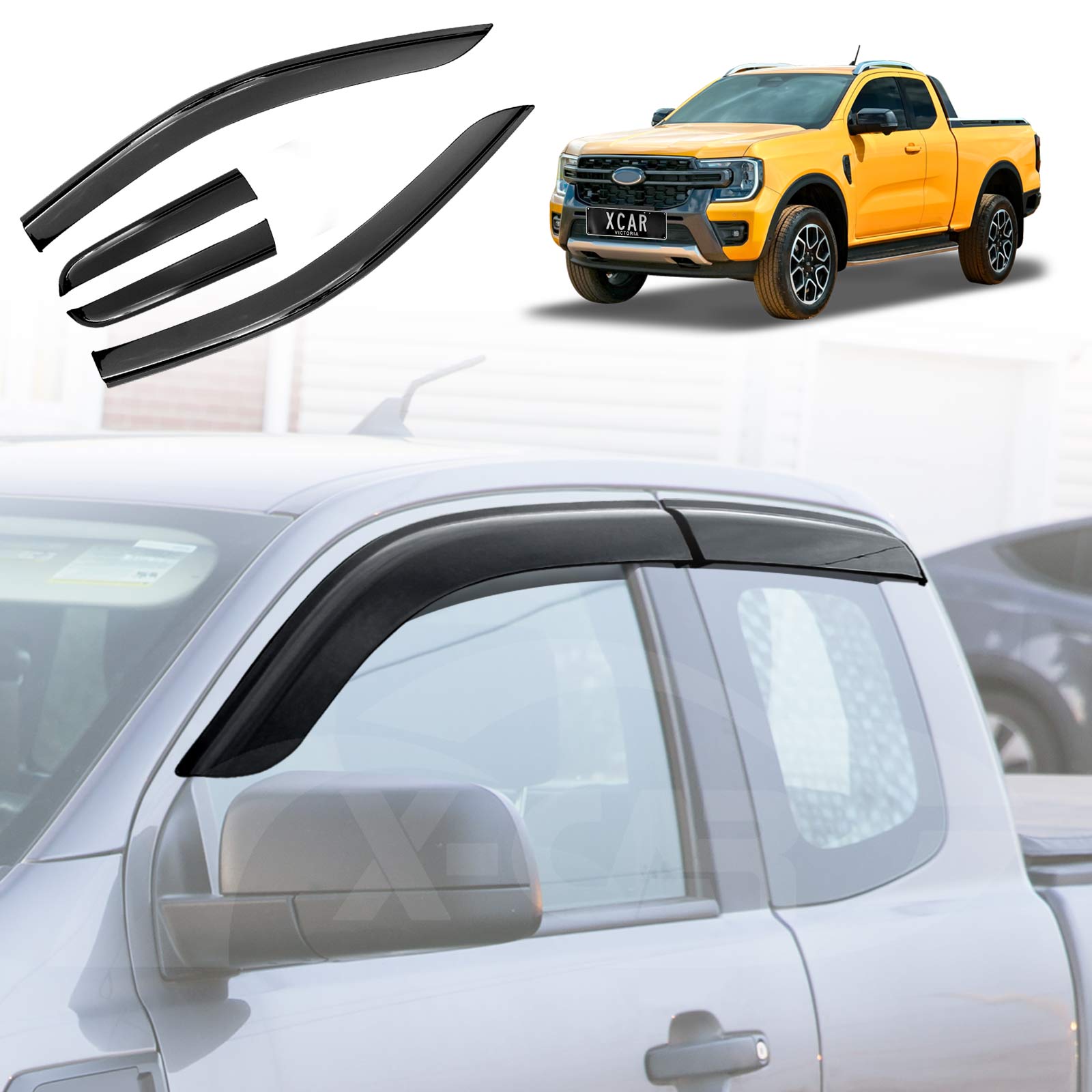 WeatherShields for Ford Next-Gen Ranger Extra Super Cab 2022-2025 | X-CAR