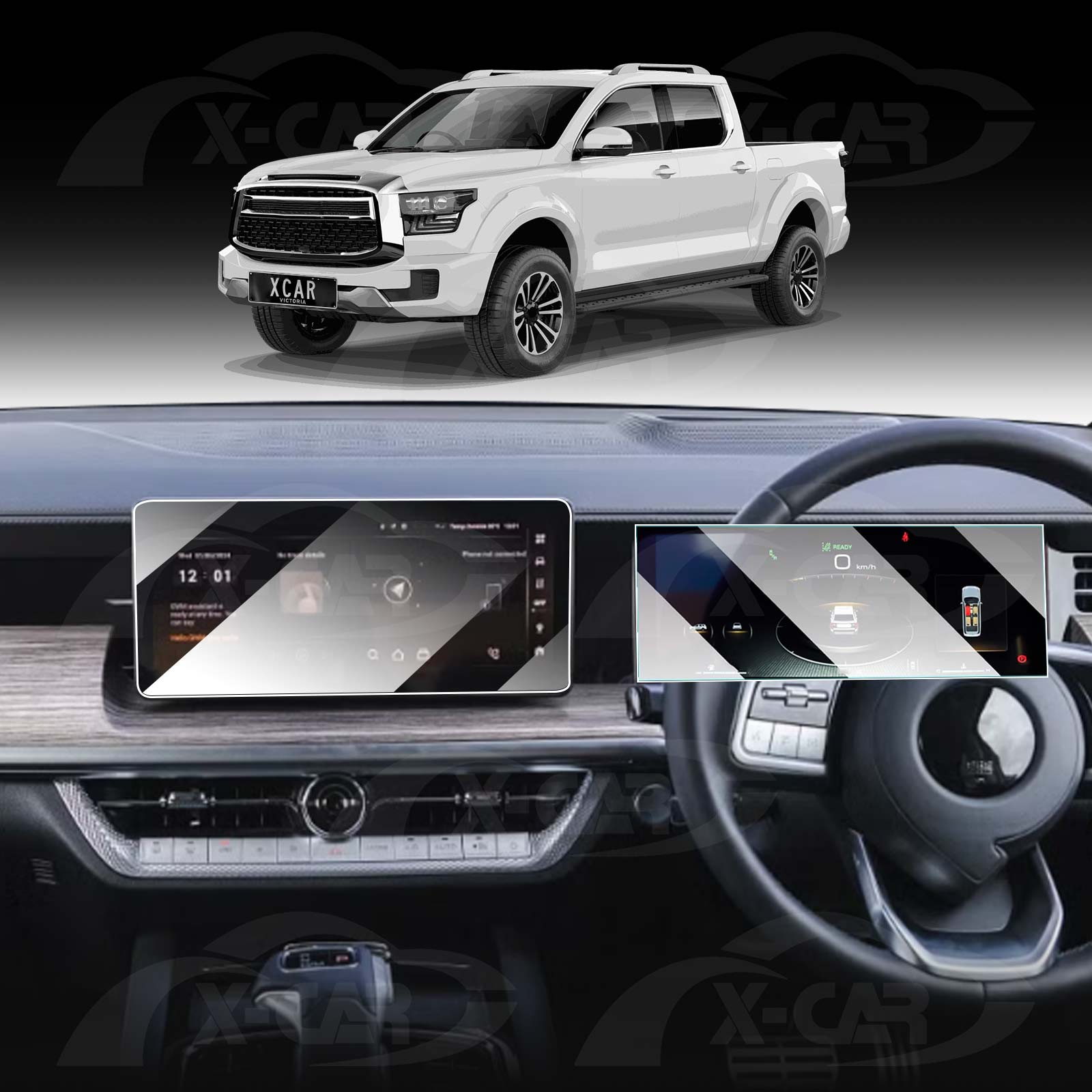 GWM Cannon Alpha 2024-Onwards Tempered Glass Dash Screen Center Consol ...