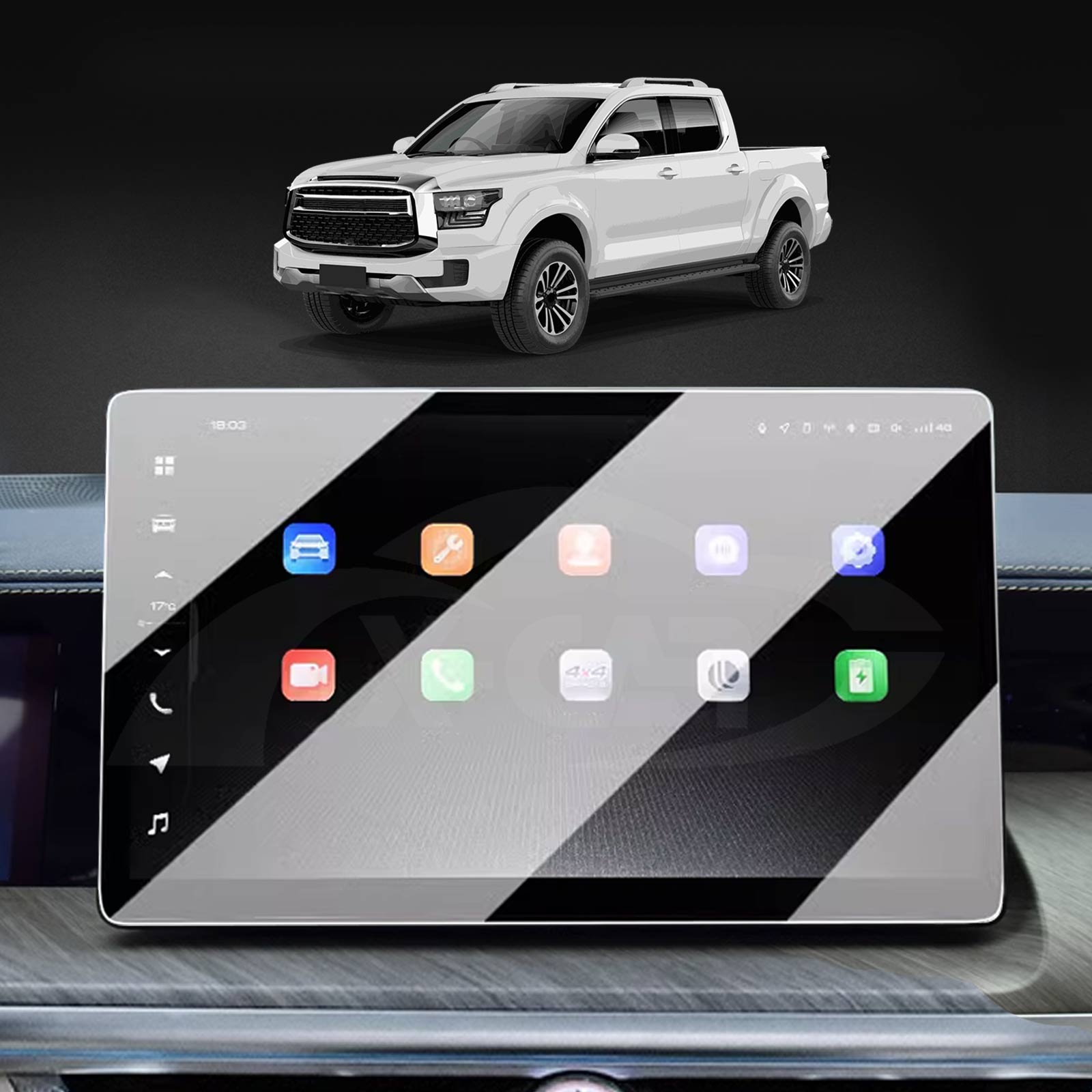 GWM Cannon Alpha 2024-2025 Tempered Glass Dash Screen Center Console S ...