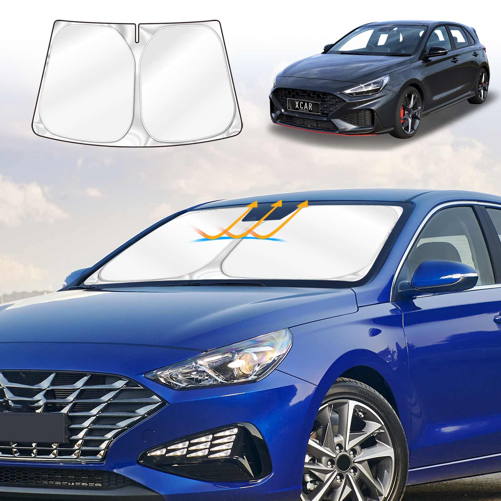 Windshield Sun Shade for Hyundai i30 Hatchback 2018-Onwards | X-CAR