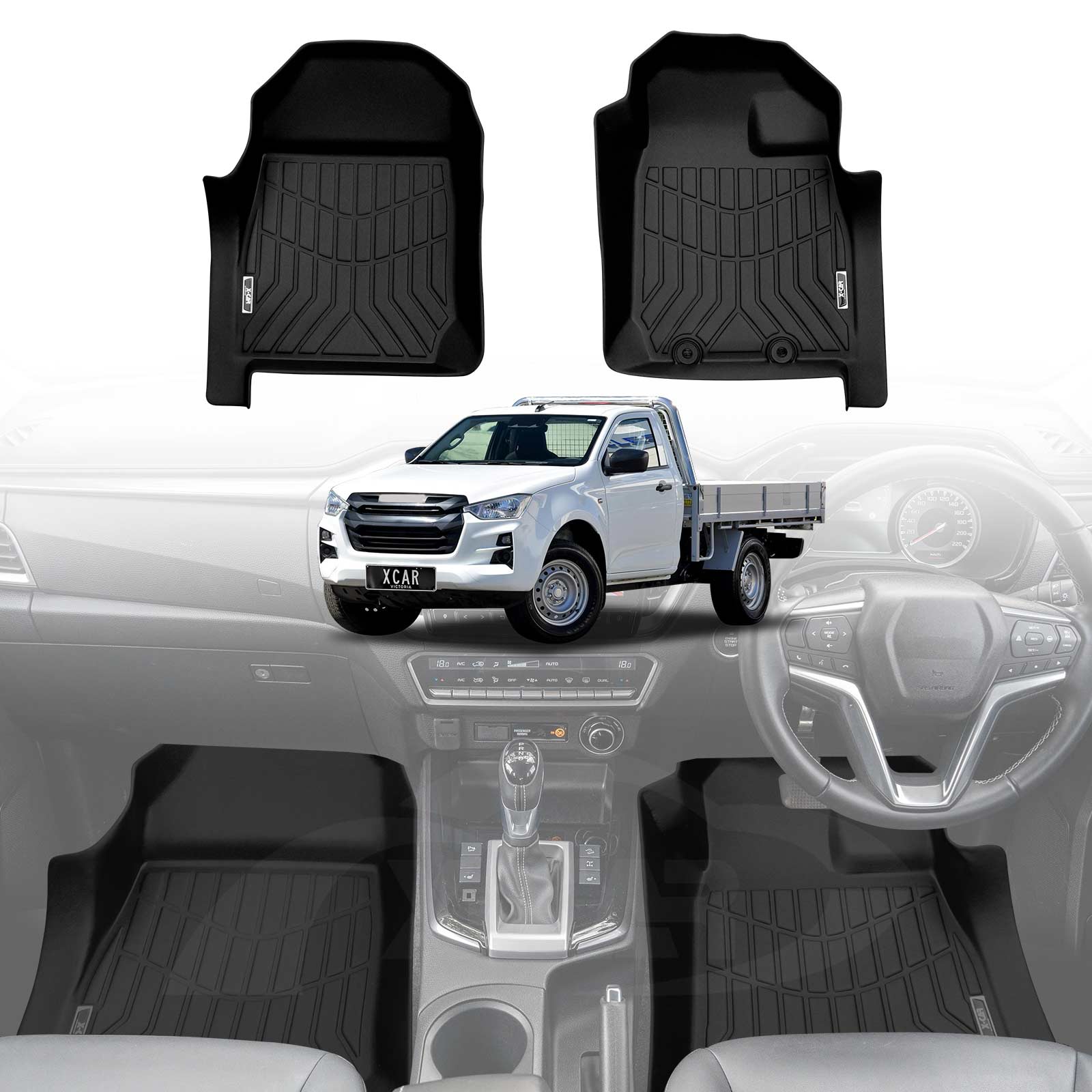 3D All-Weather Floor Mats for ISUZU D-MAX DMAX Single Cab 2020-2025 | X-CAR