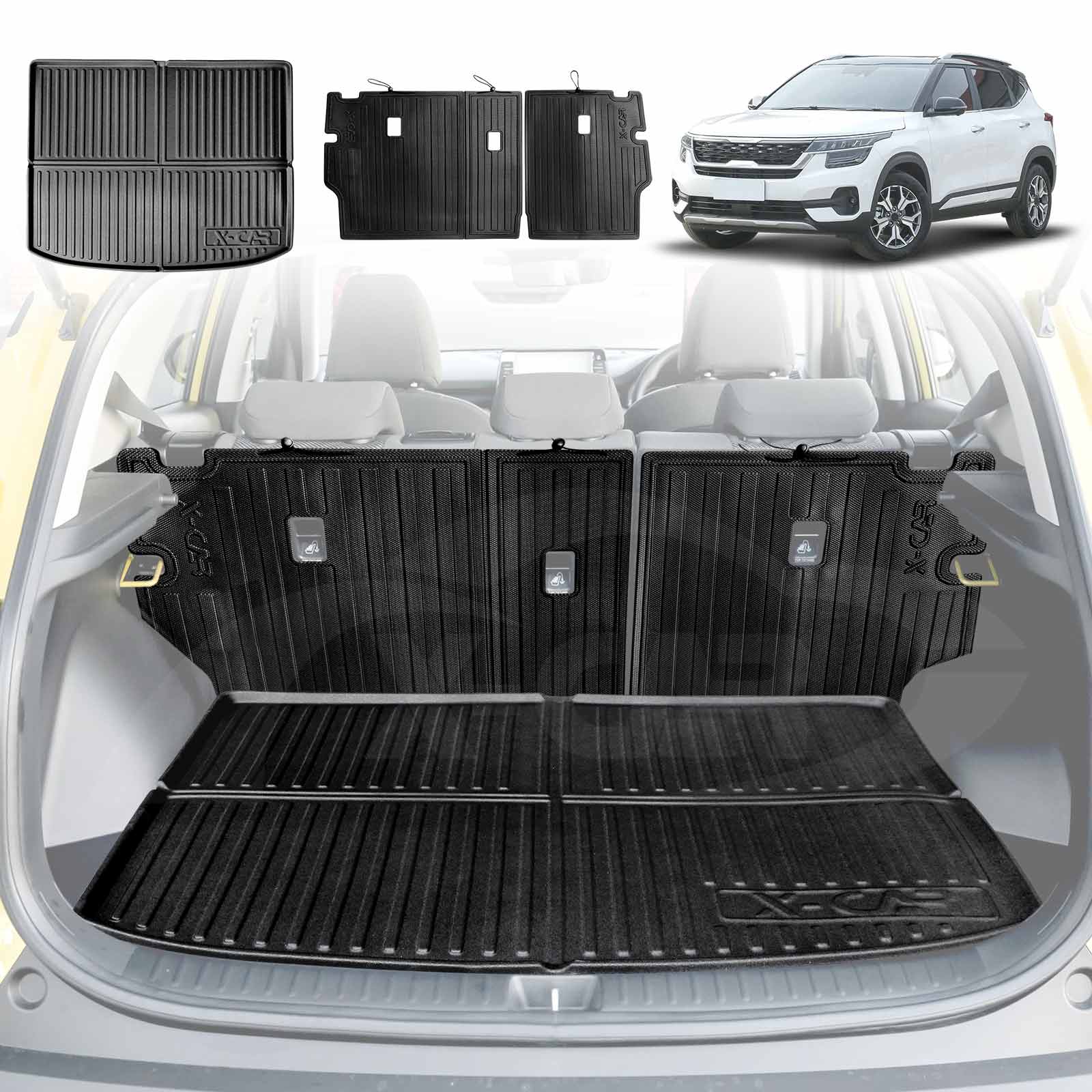 Boot Liner for Kia Seltos 2022-Onwards Cargo Trunk Mat Accessories | X-CAR