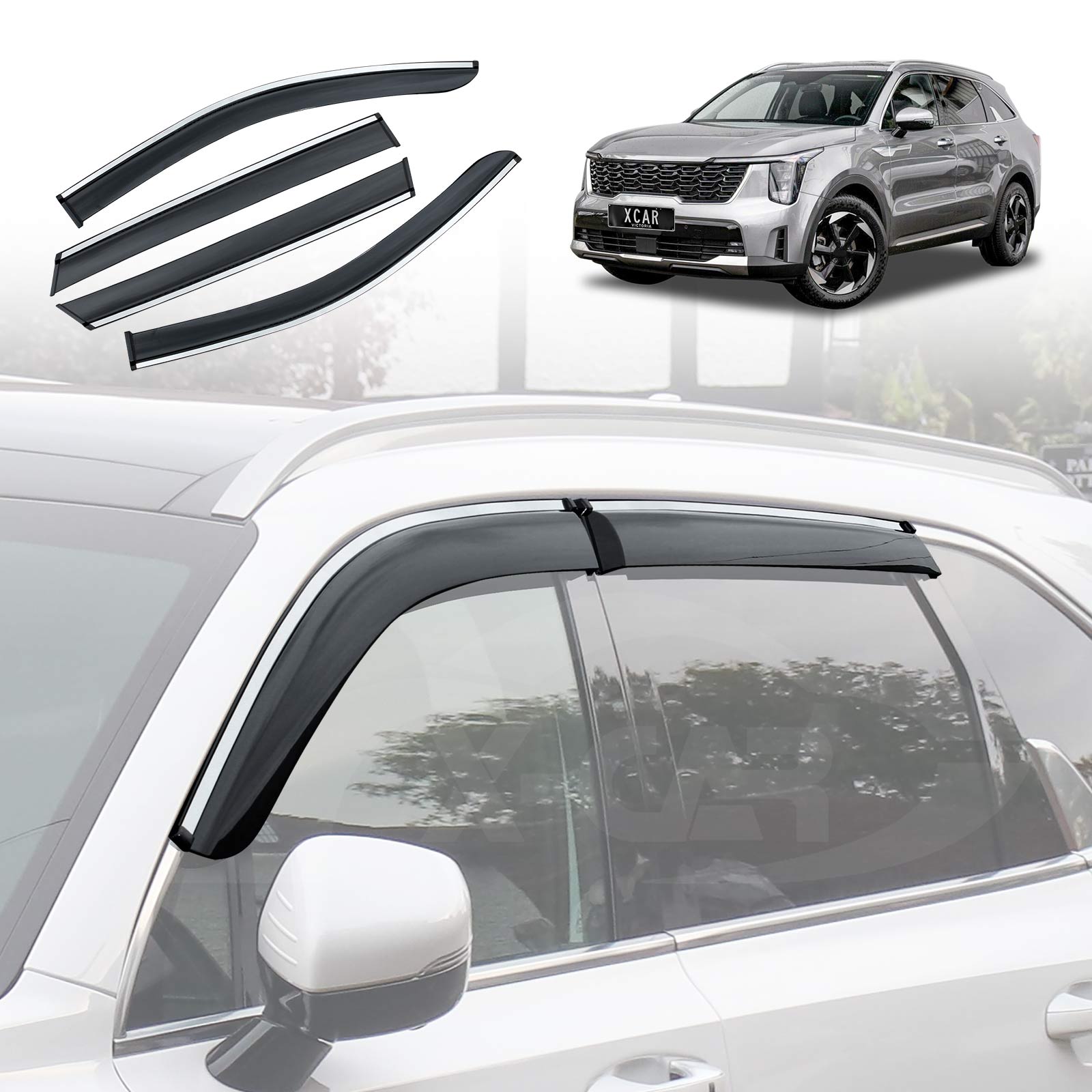 Weathershields for Kia Sorento 2020-Onwards Car Weather Shields | X-CAR
