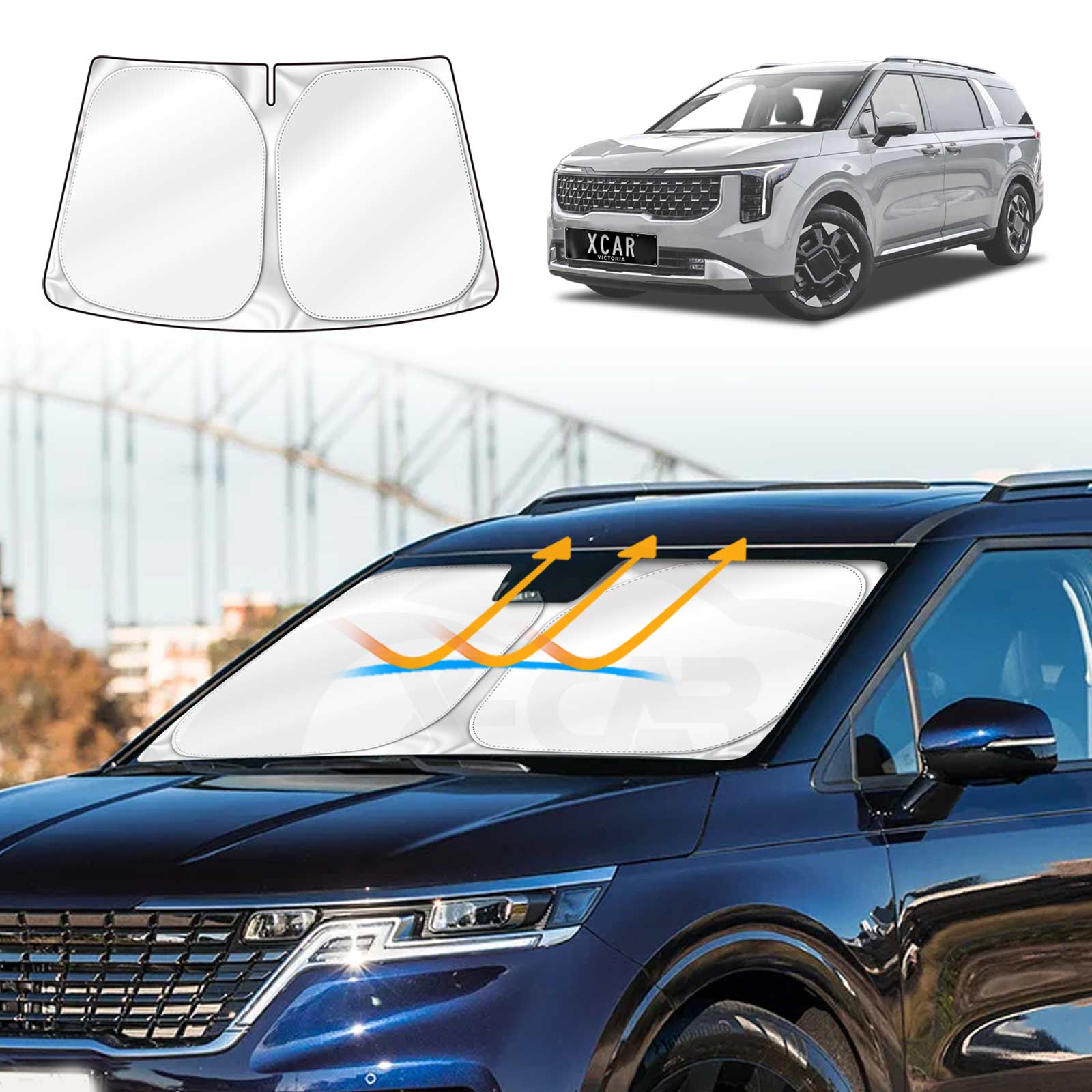 Custom-fit Kia Carnival KA4 Windscreen Sun Shade 2020+ | Windshield | X-CAR
