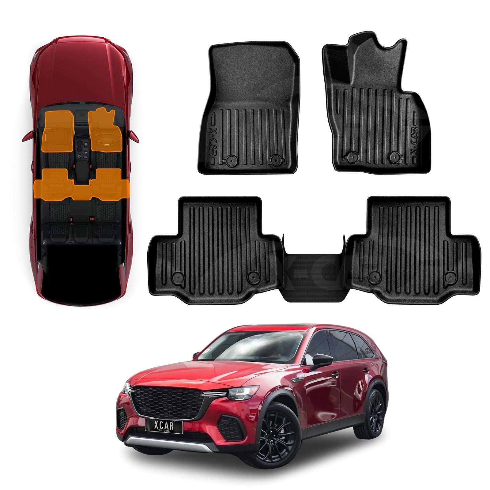 3D Floor Mats for Mazda CX-70 CX70 2024-Onwards All-Weather Car Liners ...