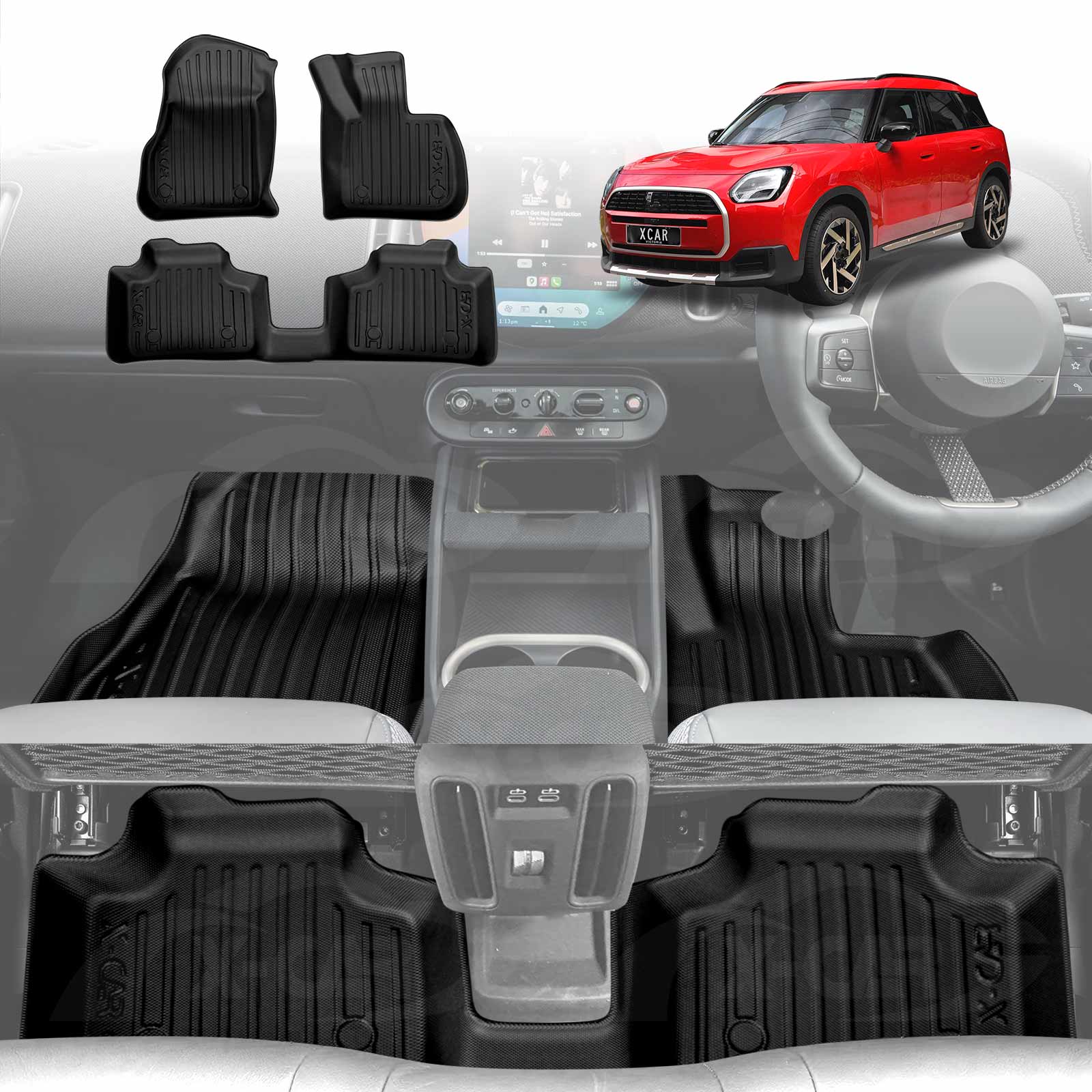 3D Floor Mats for MINI Countryman U25 2024+ | All-Weather Car Mats | X-CAR