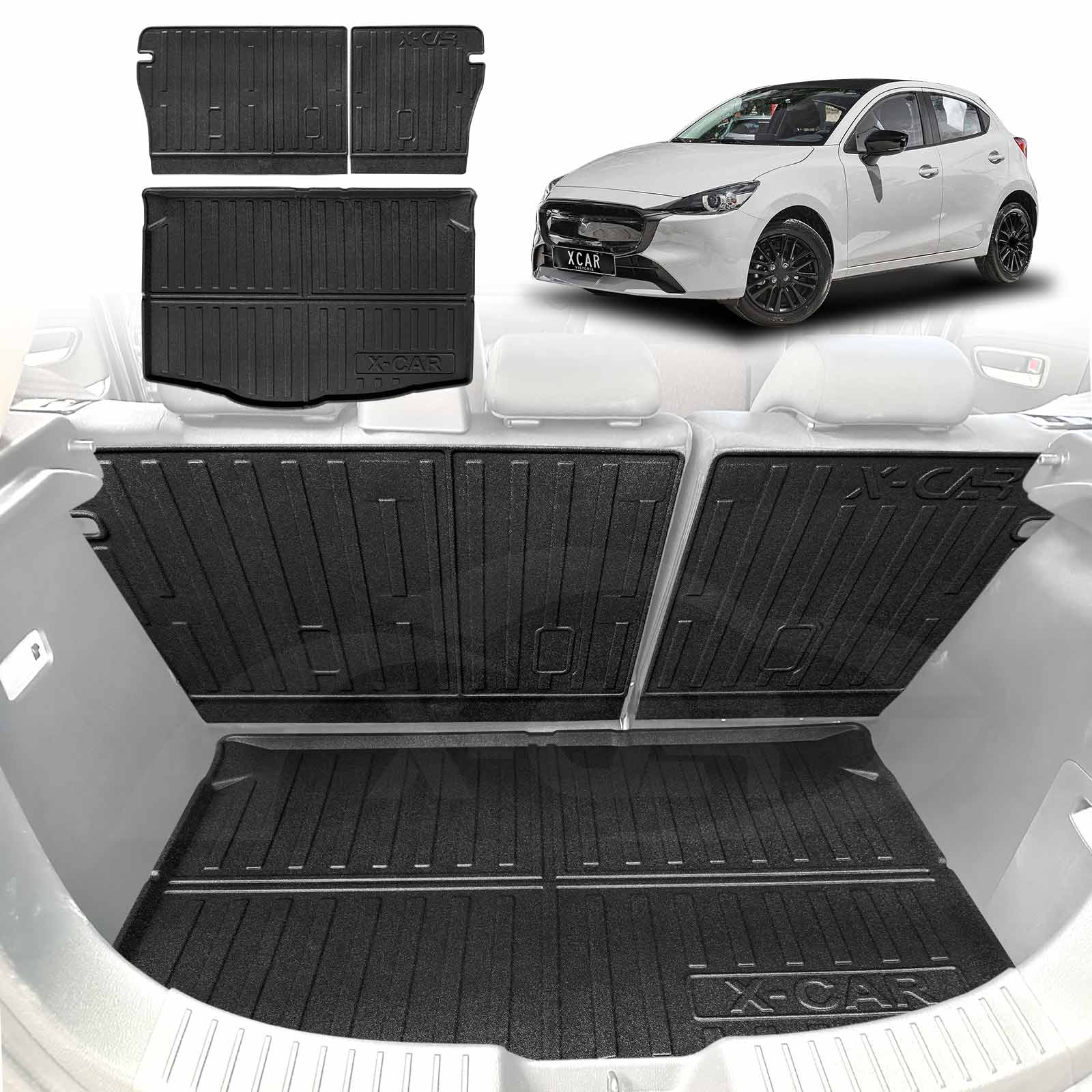 Boot Liner Back Seat Protector for Mazda 2 Hatch 2014-Onwards DJ Serie ...