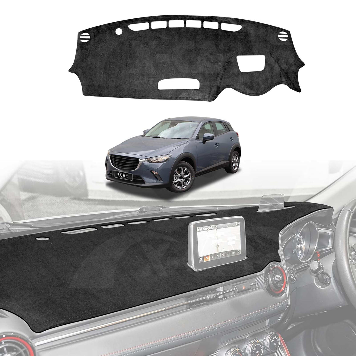 Dash Mat for Mazda CX-3 CX3 With HUD 2015-Onwards Non-Slip Microfiber Pad Cover| X-CAR