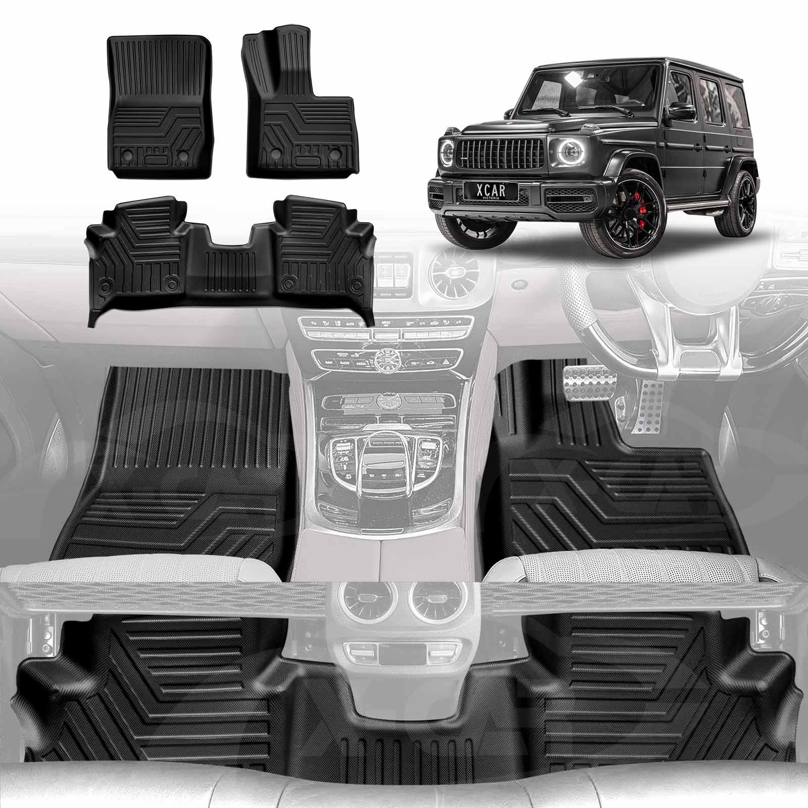 3D Floor Mats for Mercedes-Benz G-Class W463 2019-Onwards All-Weather ...