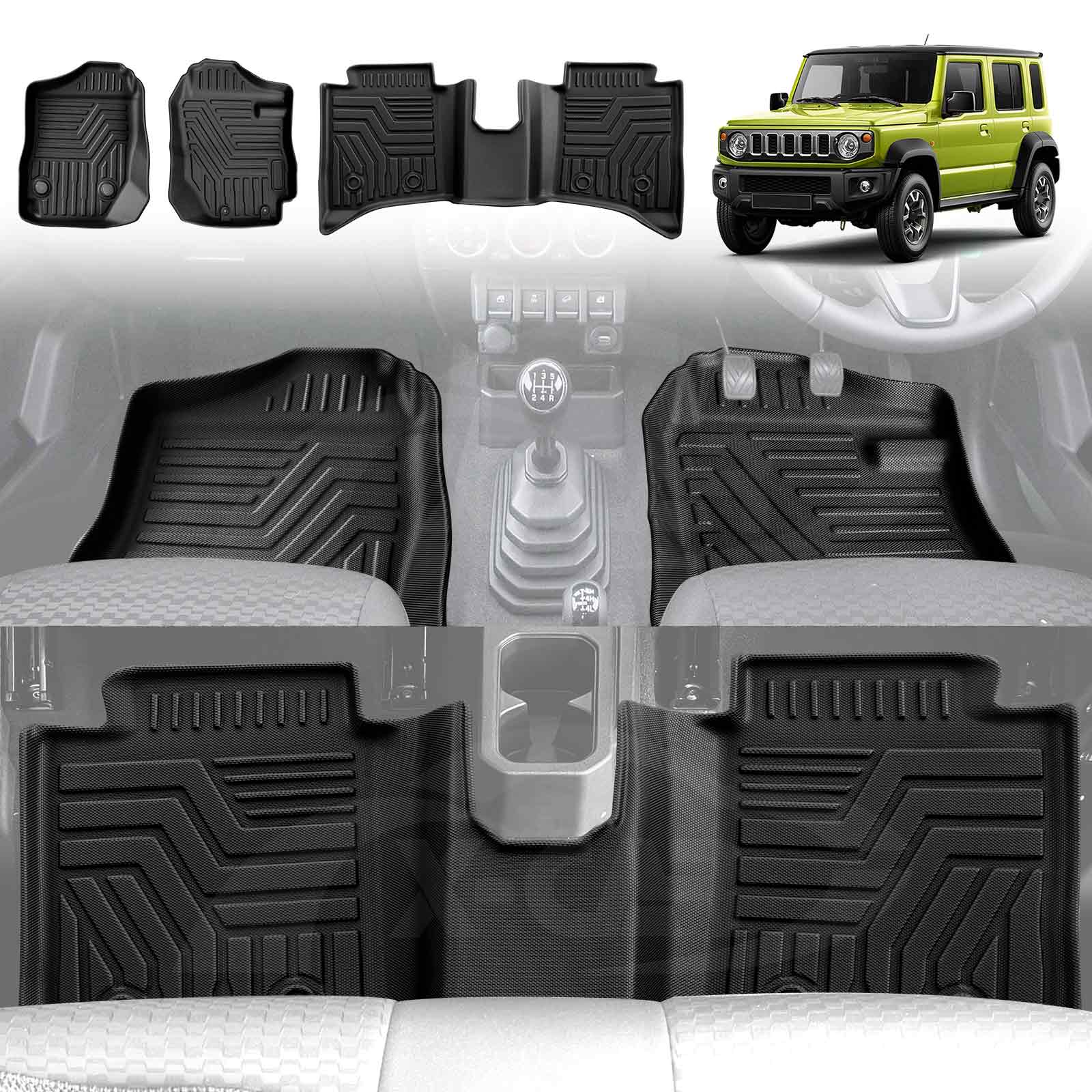 3D Floor Mats for Suzuki Jimny XL 5-Door Manual Transmission 2023-Onwa ...