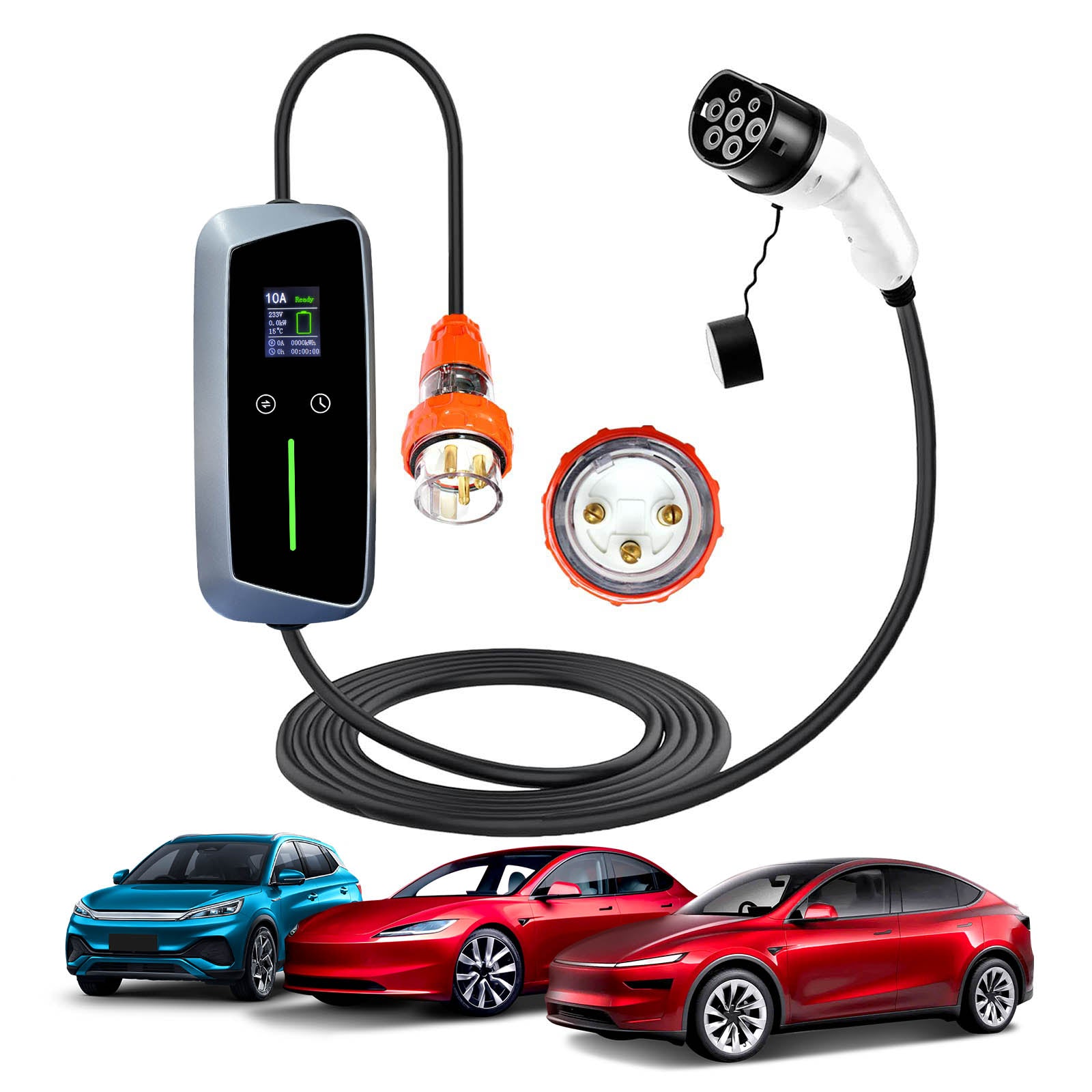 Type 2 Portable EV Charger 32 Amp 7KW 3 Pin 5 Meters for BYD ATTO3 Sea ...