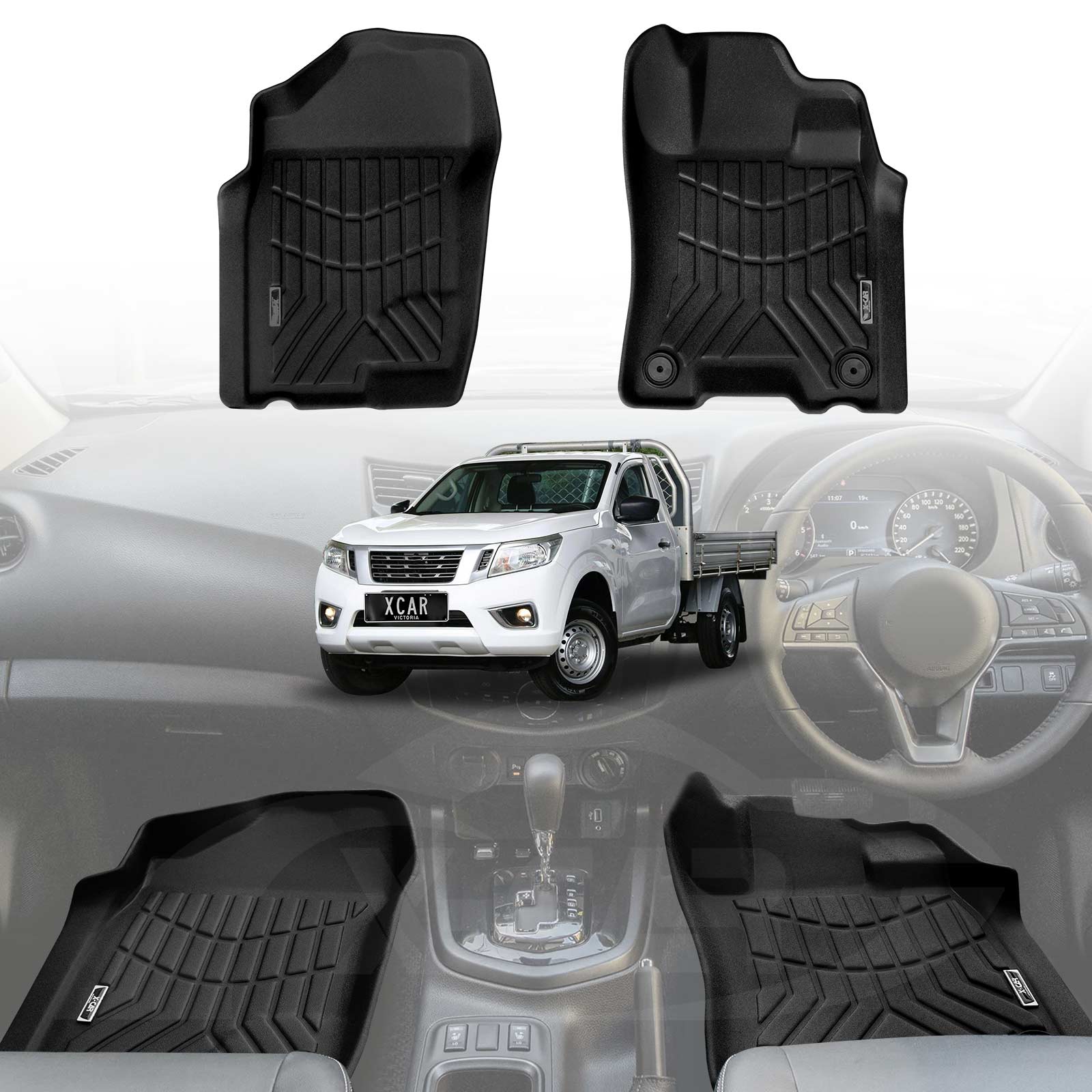 3D Floor Mats for Nissan Navara NP300 D23 Single Cab 2015-Onwards ...