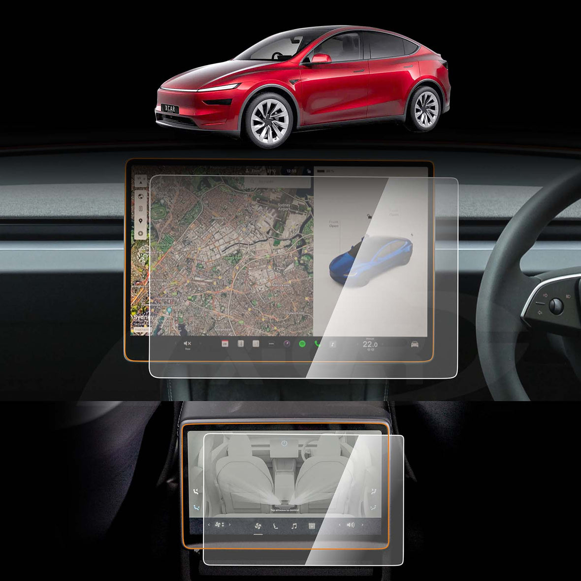 Tesla Model Y Juniper Screen Protector Touchscreen 9H Tempered Glass A ...