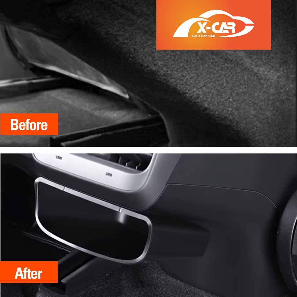 Rear Air Vent Storage Box with Kick Panel for Tesla Model Y 2022-2025 ...