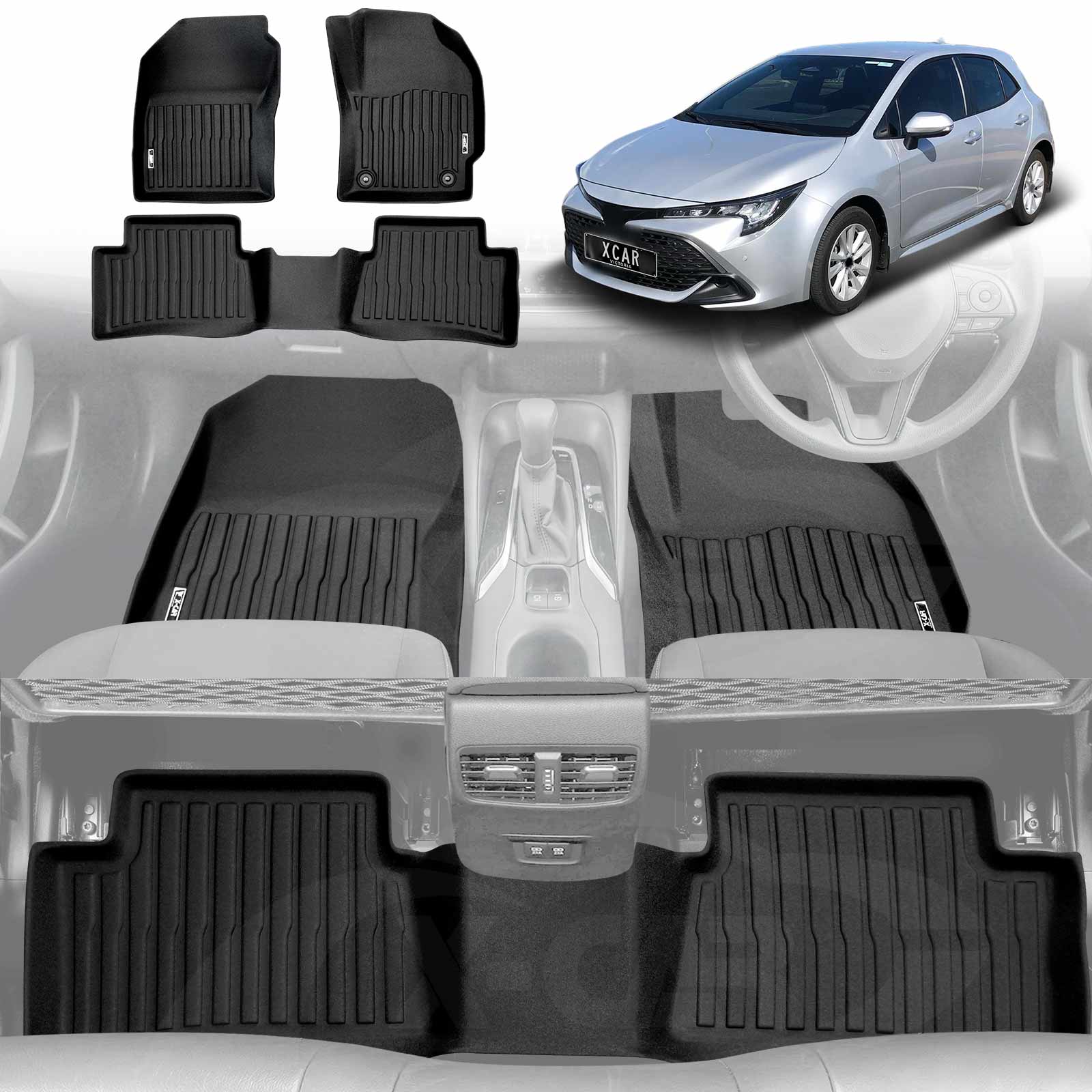 3D Floor Mats for Toyota Corolla Hatchback 2018-2025 All-Weather Car ...