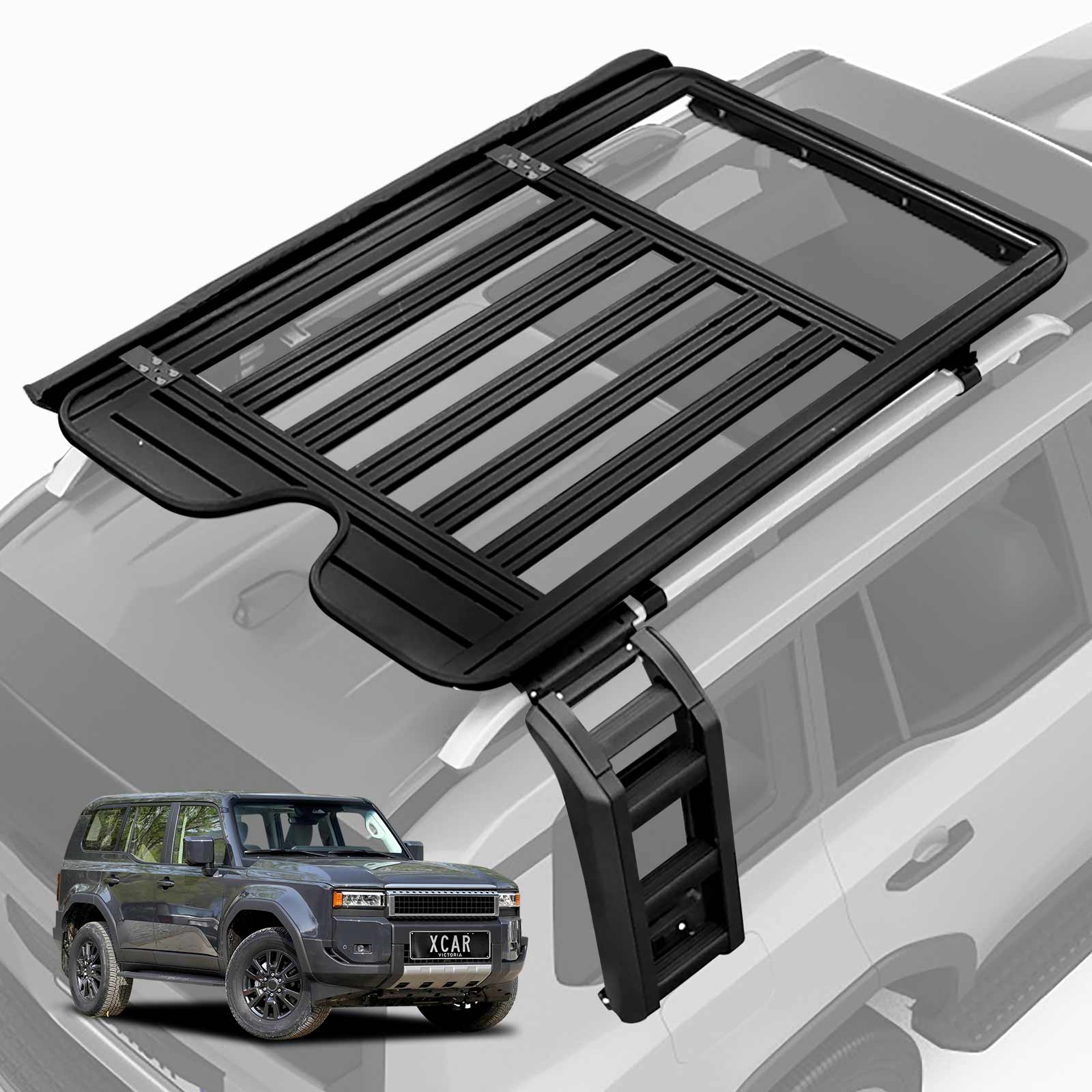 Roof Rack Rear Ladder LED Awning for Toyota Prado 250 Series VX/Kakadu ...