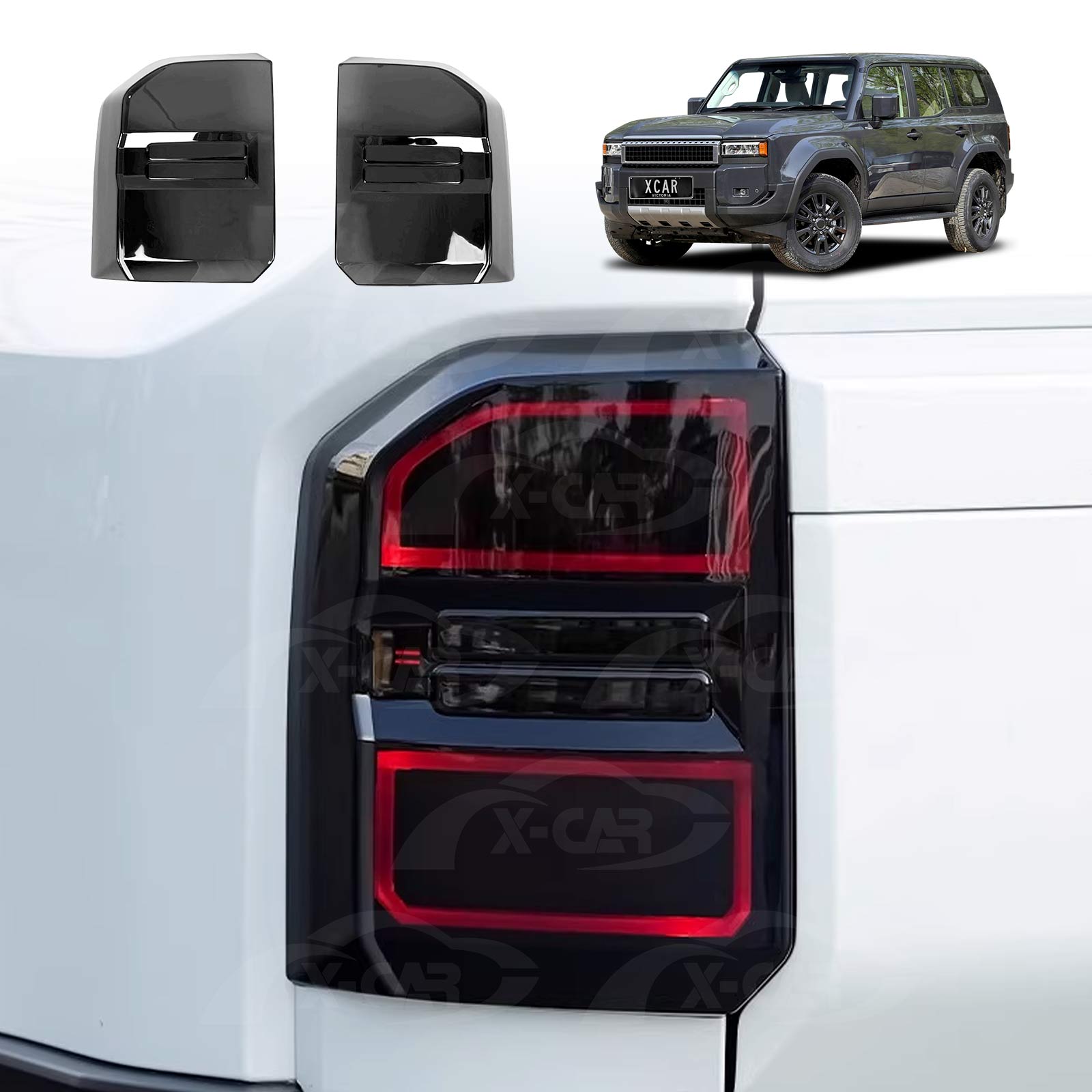 Tail Light Cover Trim for Toyota Prado 250 Series 2024-Onwards Rear La ...