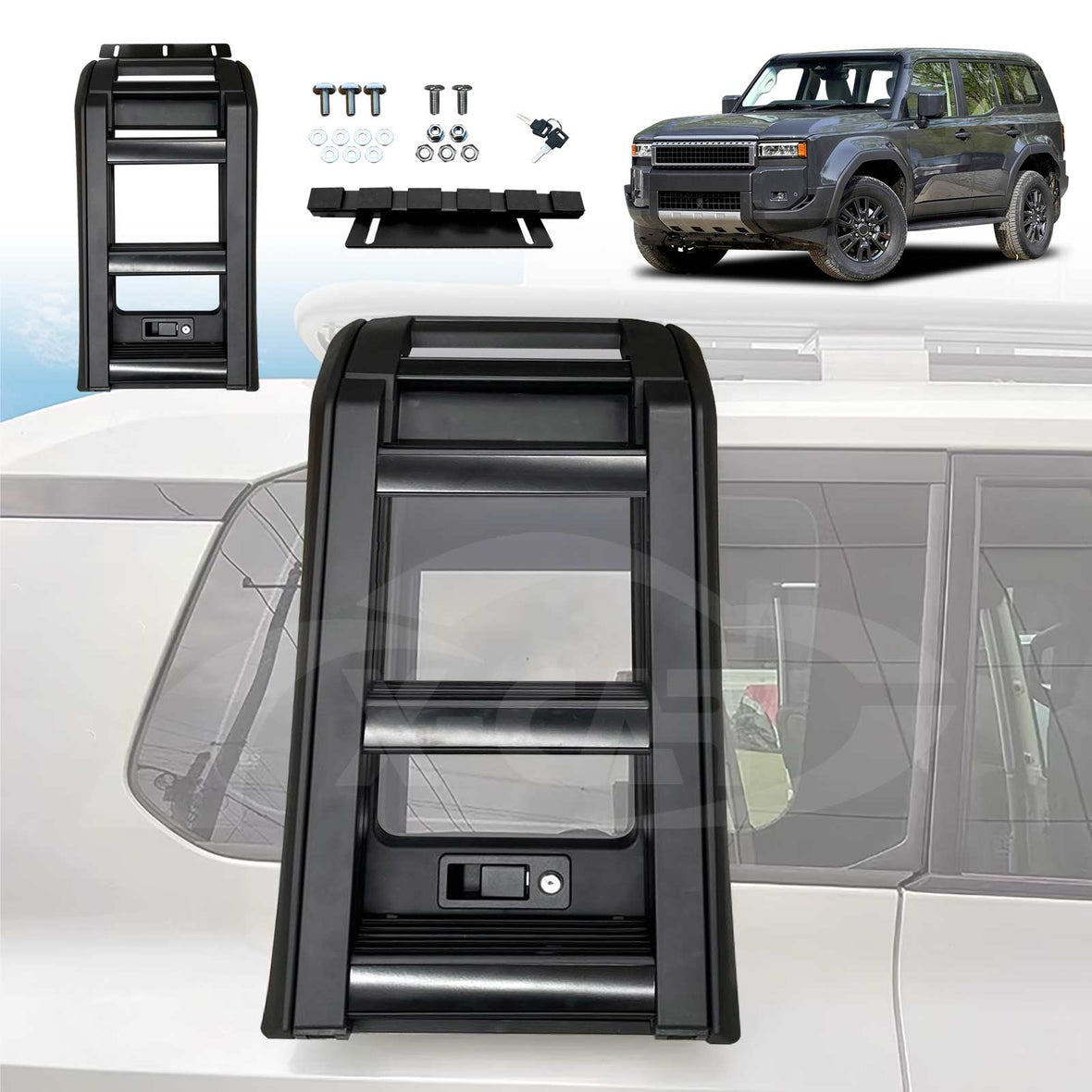 Roof Rack/ Side Ladder/ LED Awning for Toyota Prado 250 Series GX 2024 ...