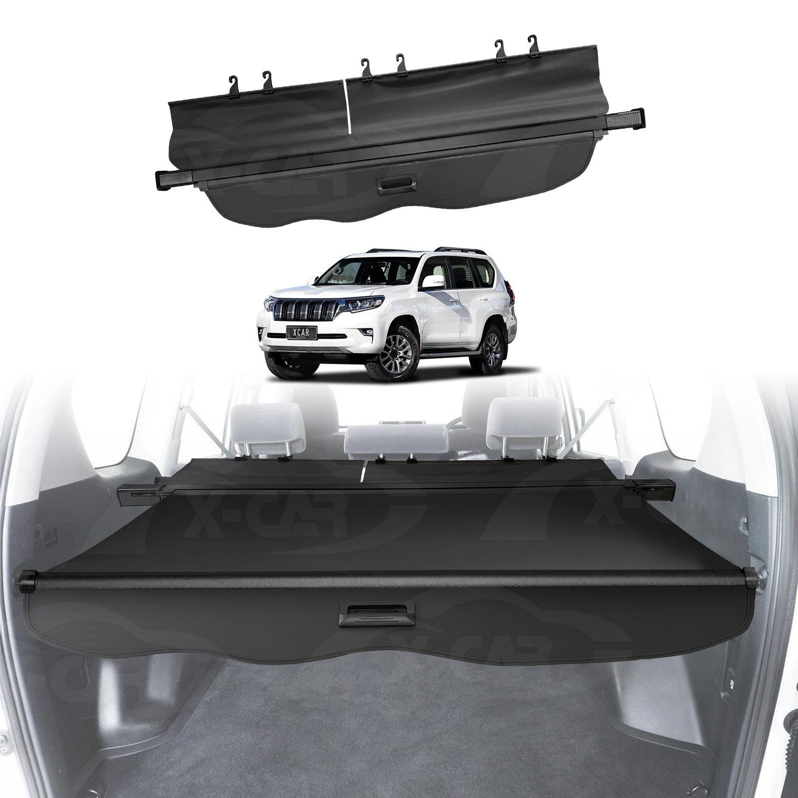 Retractable Cargo Cover For Toyota Prado 150 Series 2009-2024 Car Trunk ...