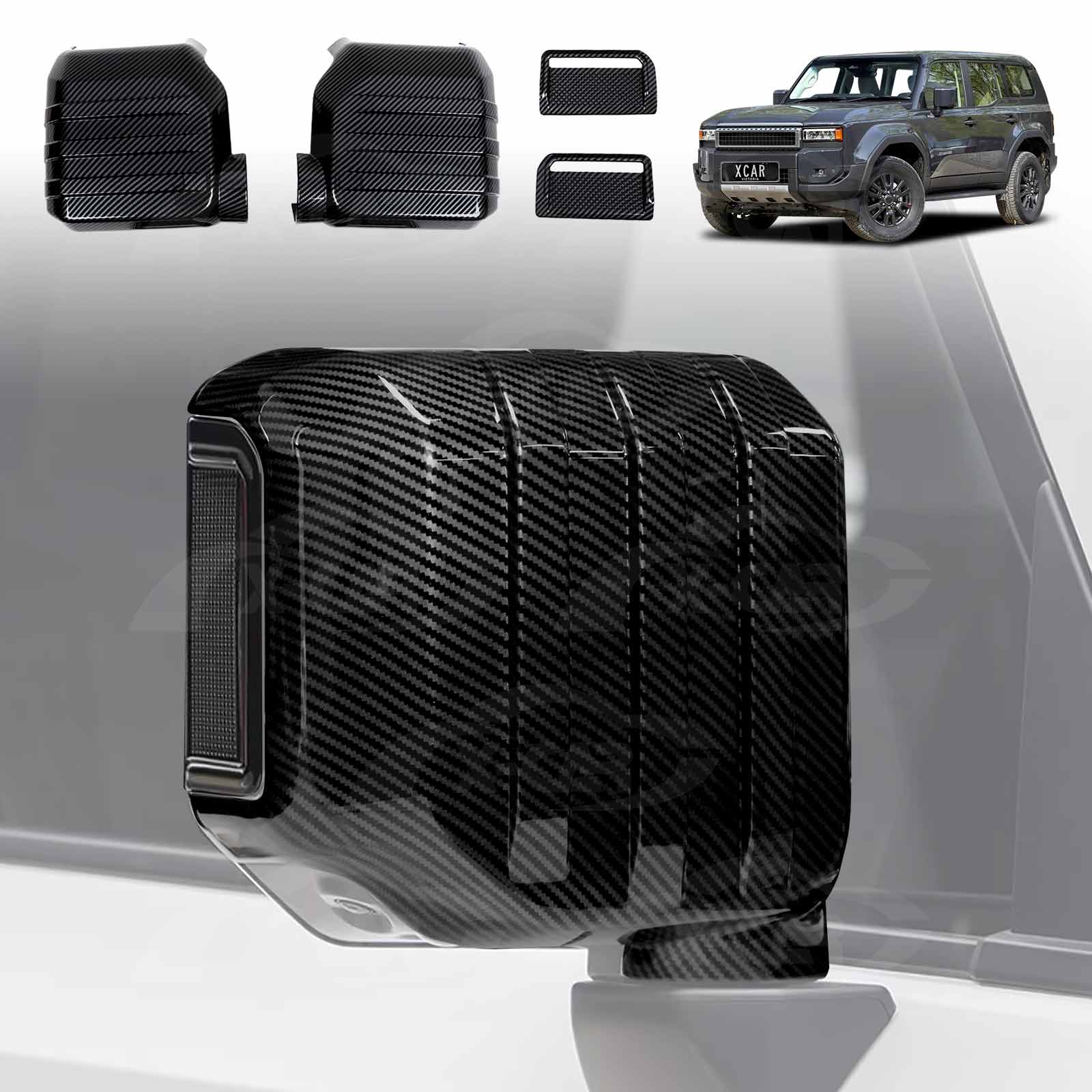 Rear View Mirror Trim Cover for Toyota Prado 250 Series 2024-Onwards E ...