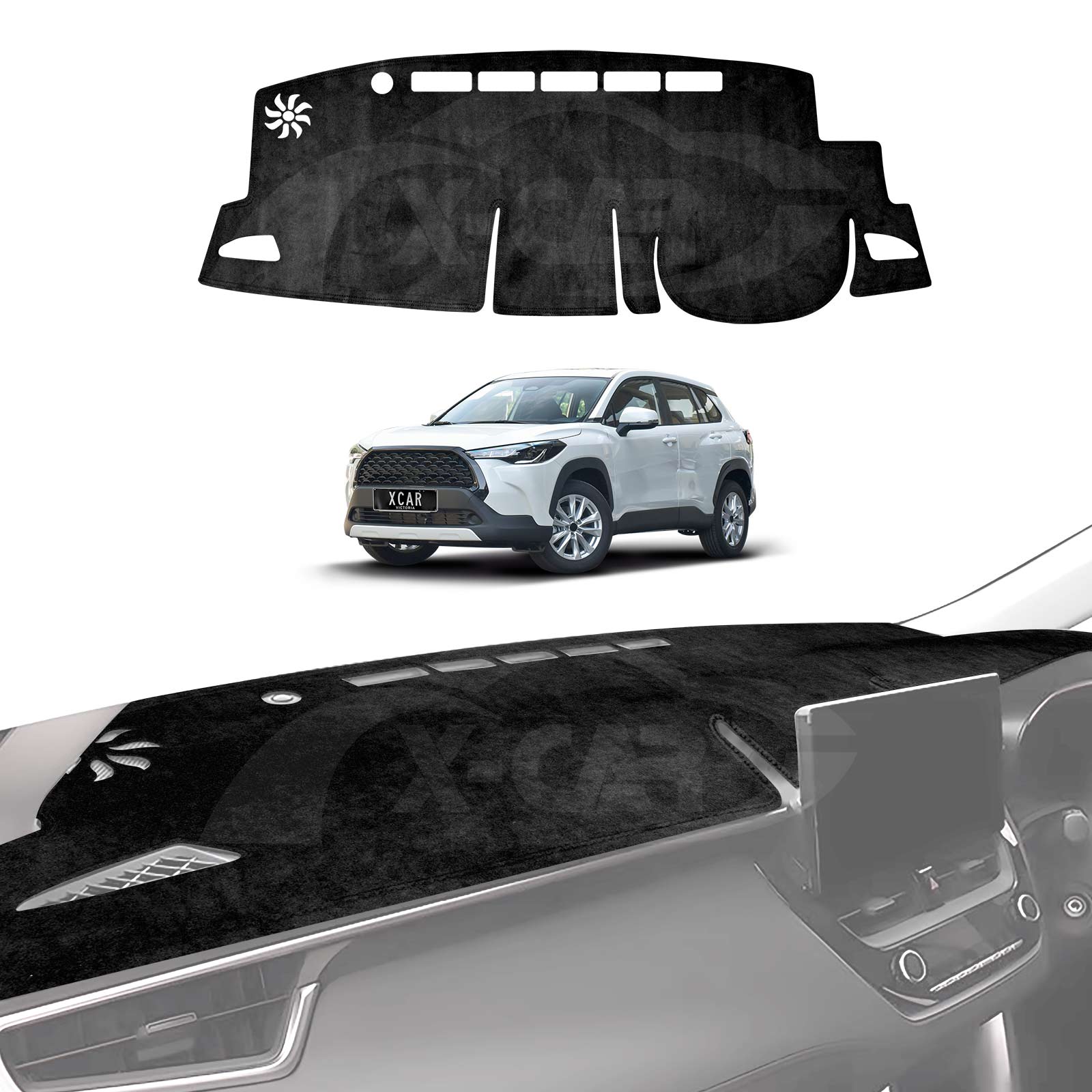 Dash Mat for Toyota Corolla Cross 2022-Onwards Non-Slip Microfiber Pad ...