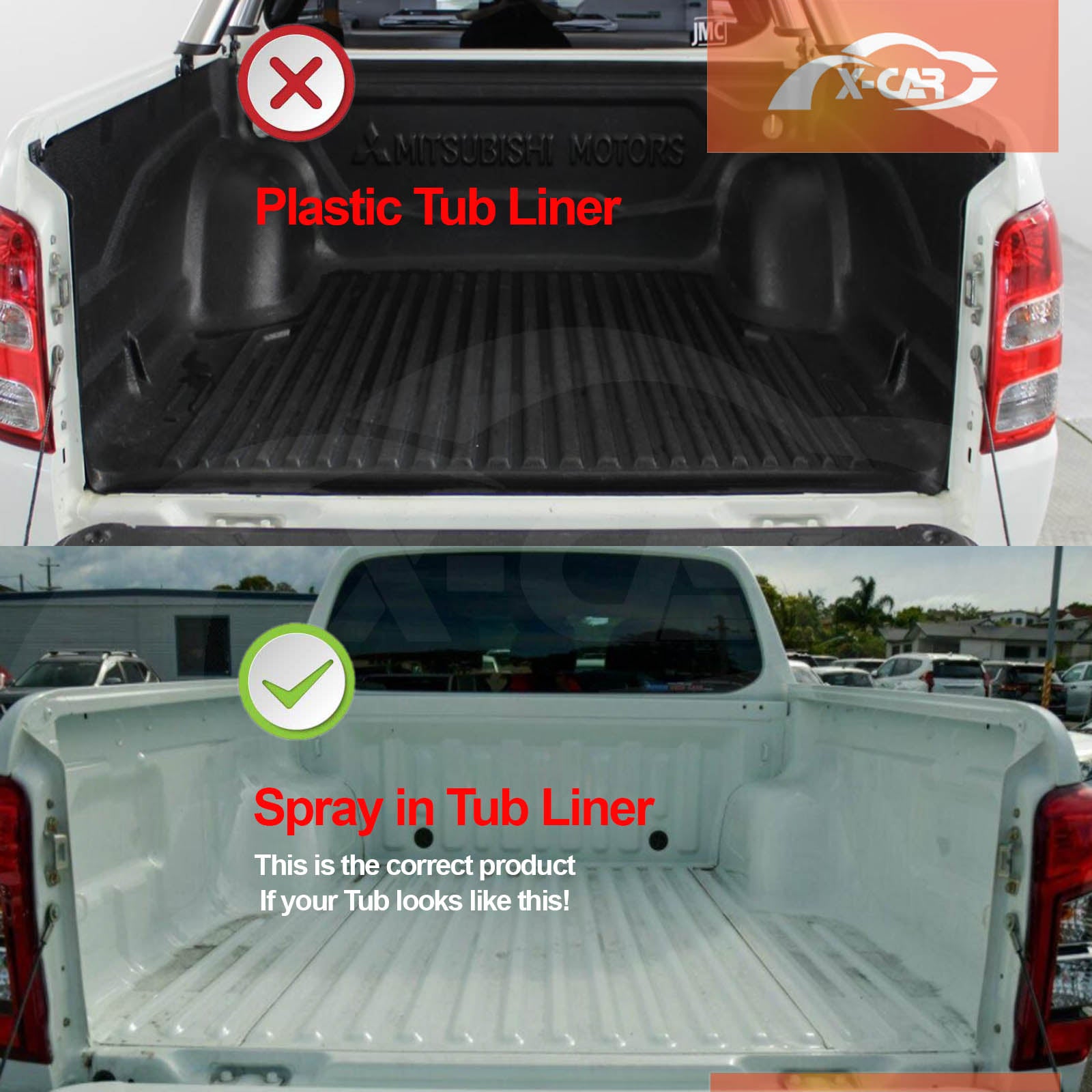 Tub Liner for Mitsubishi Triton MQ MR Dual Cab 2015-2024 | X-CAR