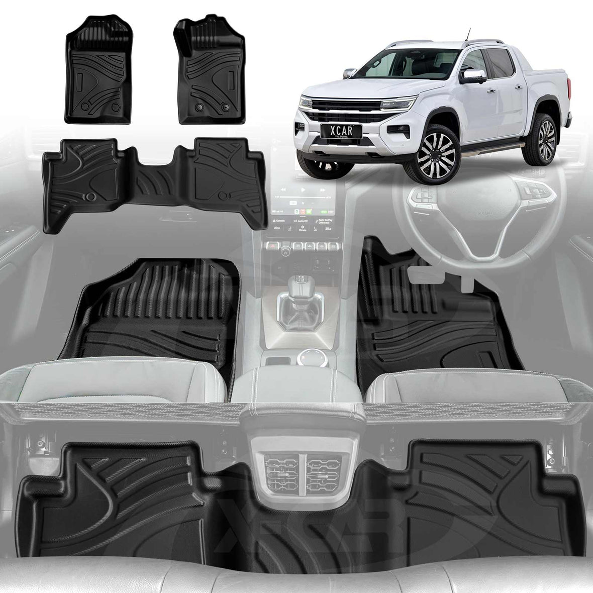 Floor Mats for Volkswagen Amarok NF Series 2023-Onwards Dual Cab All-W ...