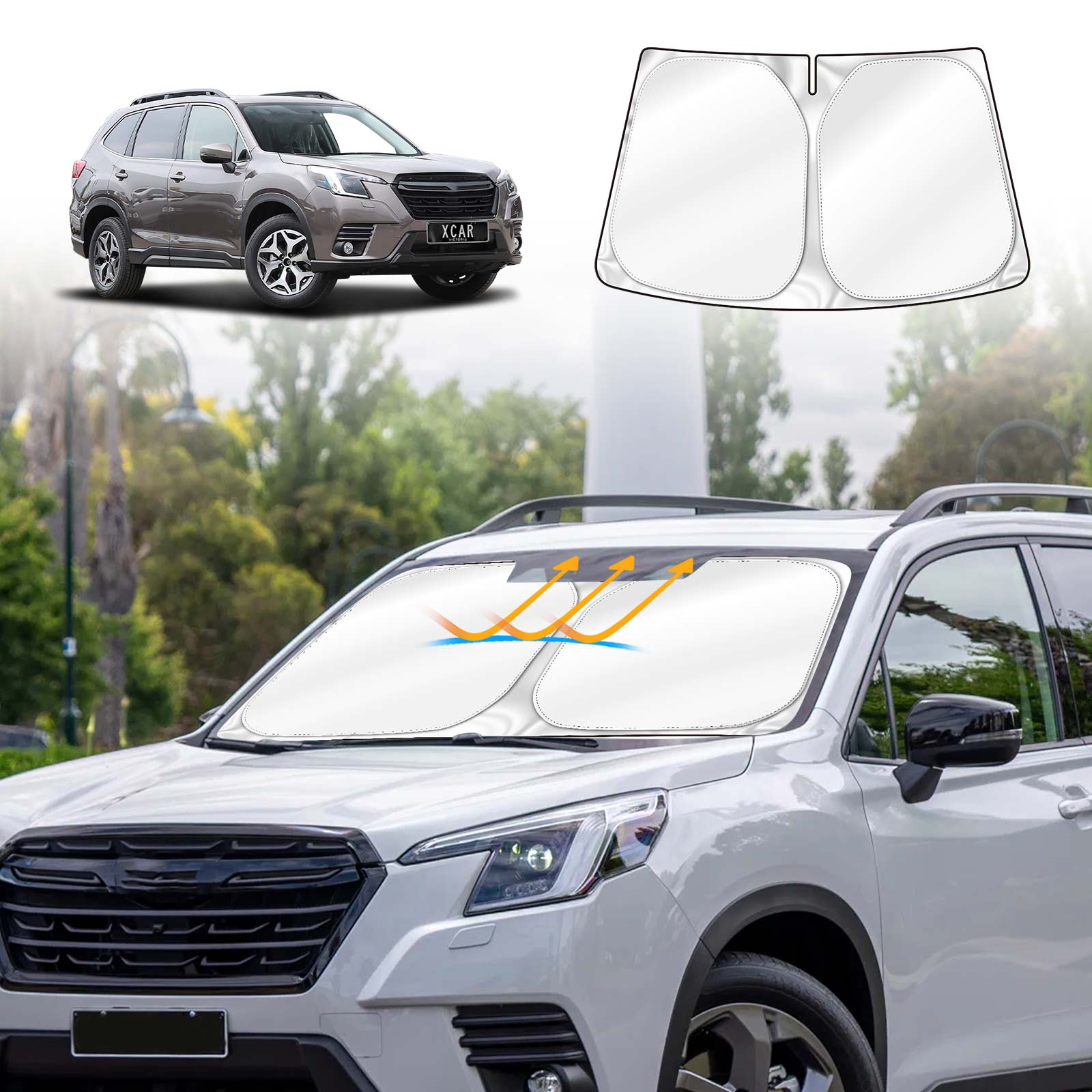 WindScreen Sun Shade for Subaru Forester 5th Gen 2018-2025 WindShield Sun Visor Blocks UV Rays ...