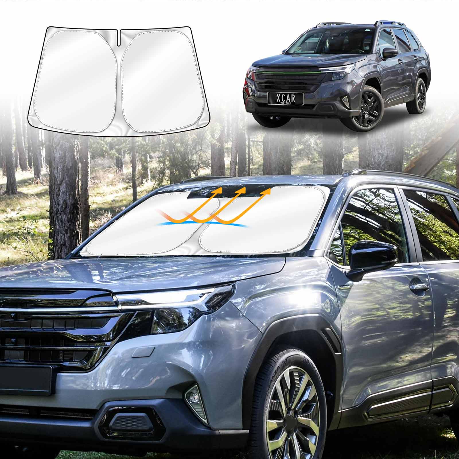 WindScreen Sun Shade for Subaru Forester 6th Gen 2025-Onwards Sun Viso ...
