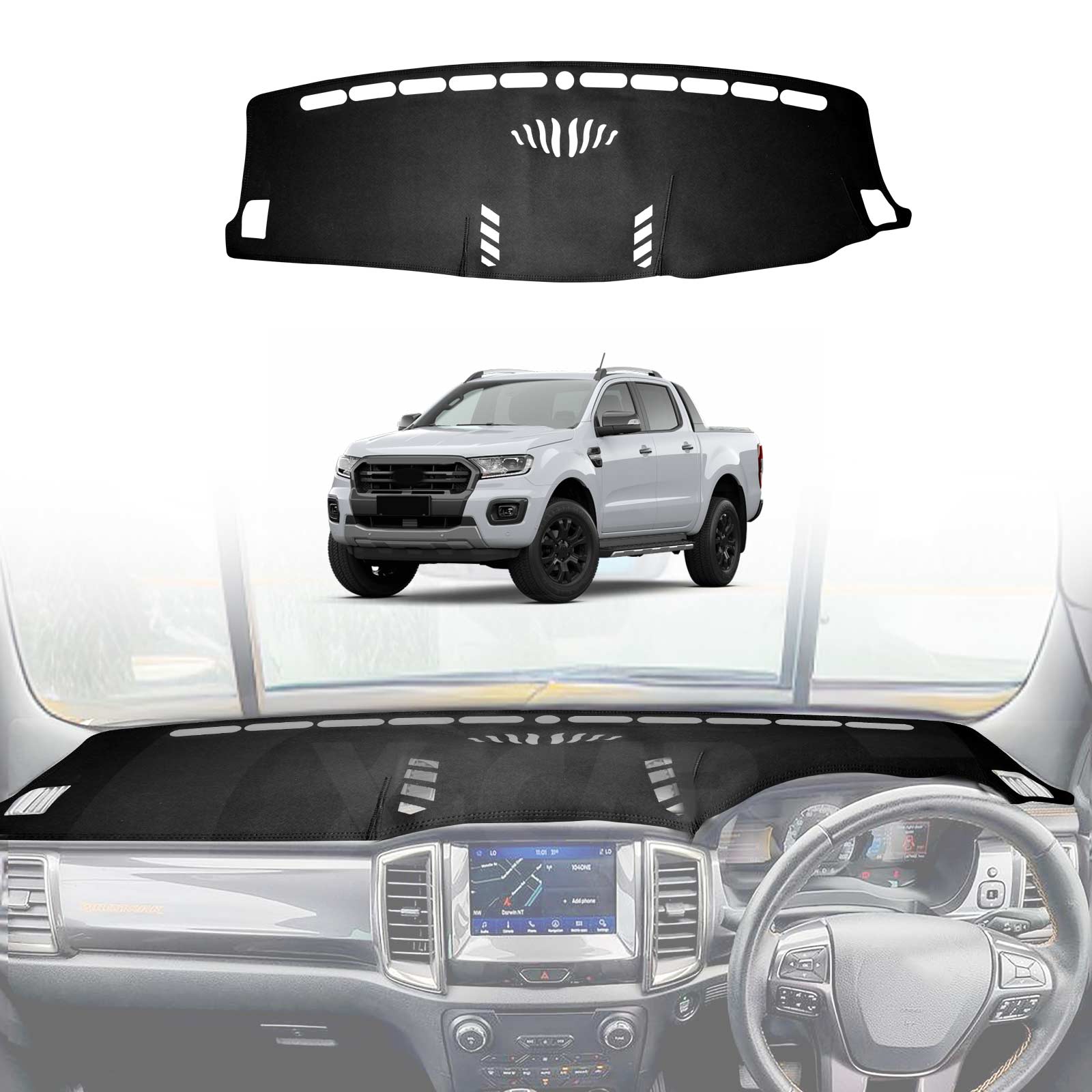 Dash Mat for Ford Ranger PX Mk3 Series 2018-2022 Non-Slip Dashboard Pad ...