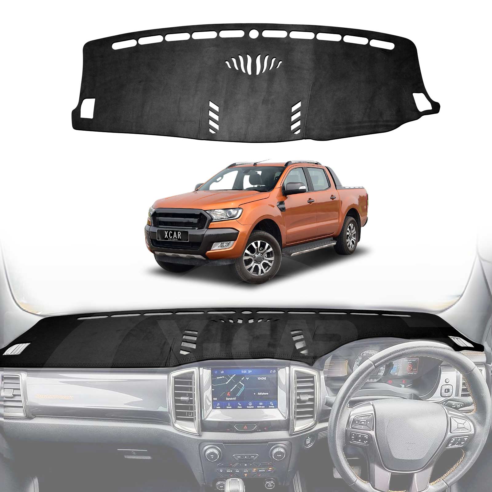 Dash Mat for Ford Ranger PX Mk3 Series 2018-2022 Non-Slip Dashboard Pad ...