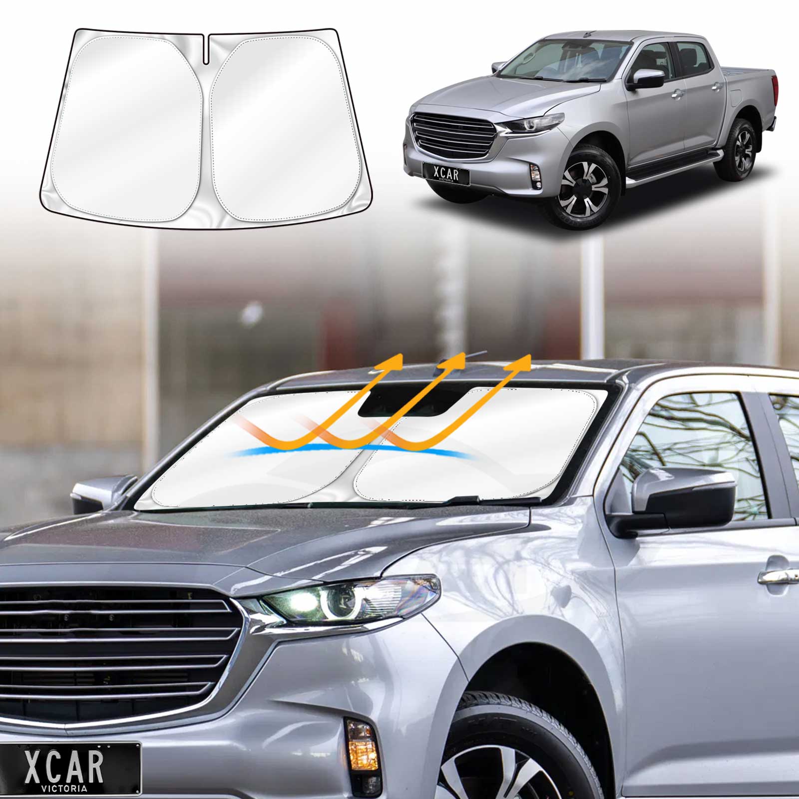 Windscreen Sun Shade for Mazda BT-50 Dual Cab TF Series 2020 Onwards ...