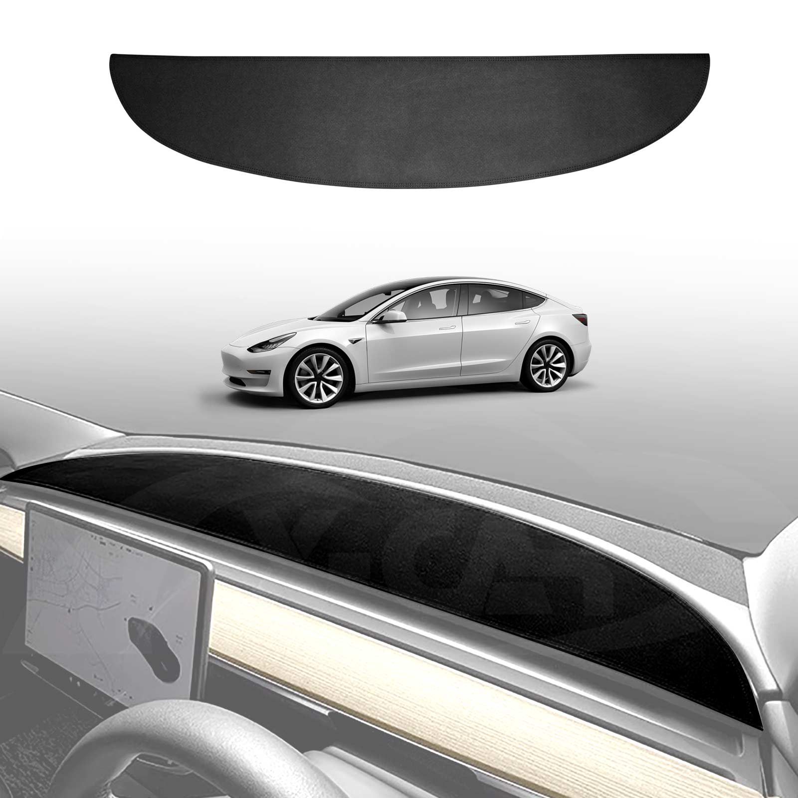 Dash Mat for Tesla Model 3 2017-2023 Luxury 3D Pad Cover Non-Slip | X-CAR