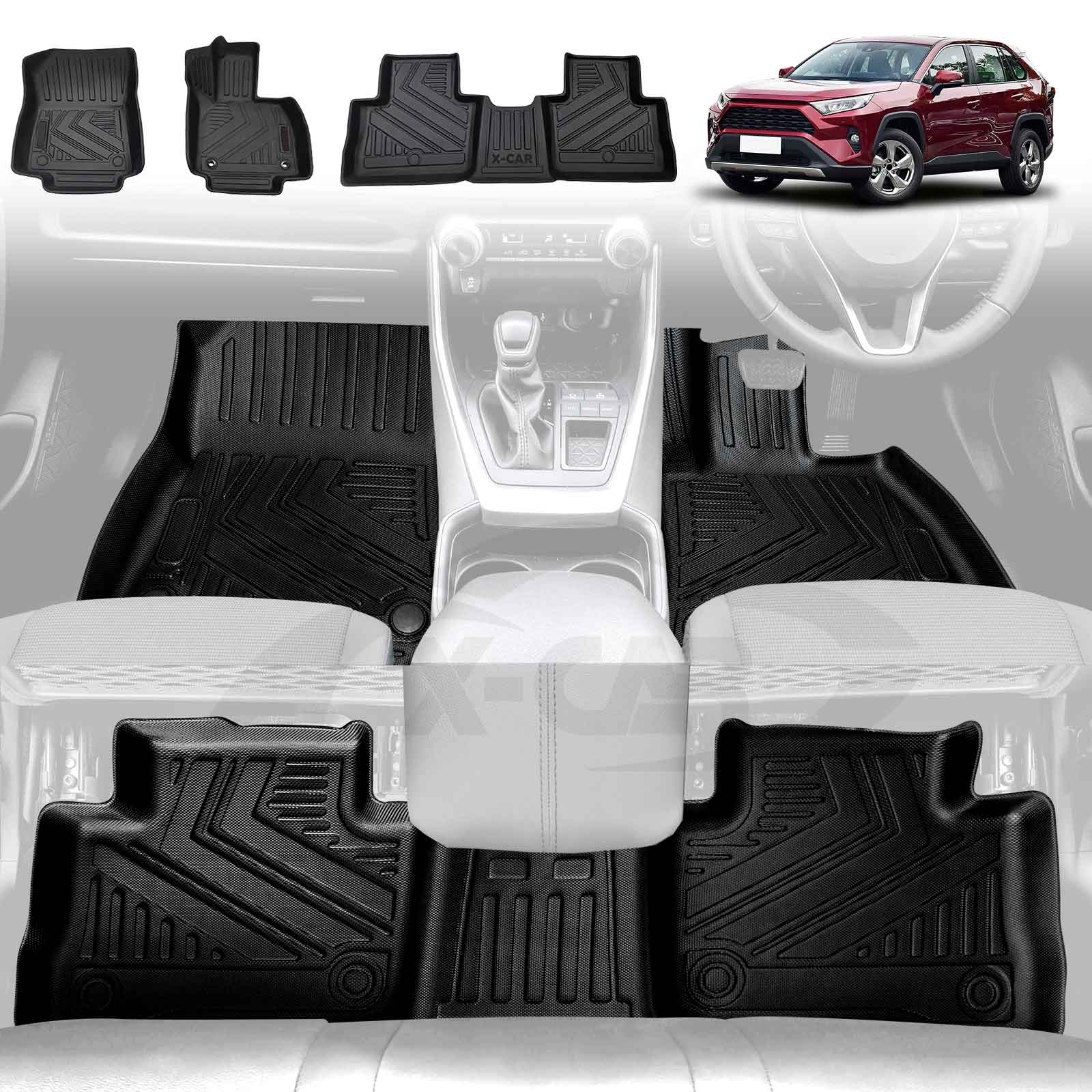 3D All-Weather Floor Mats for Toyota Rav4 Rav 4 2019-Onwards ...