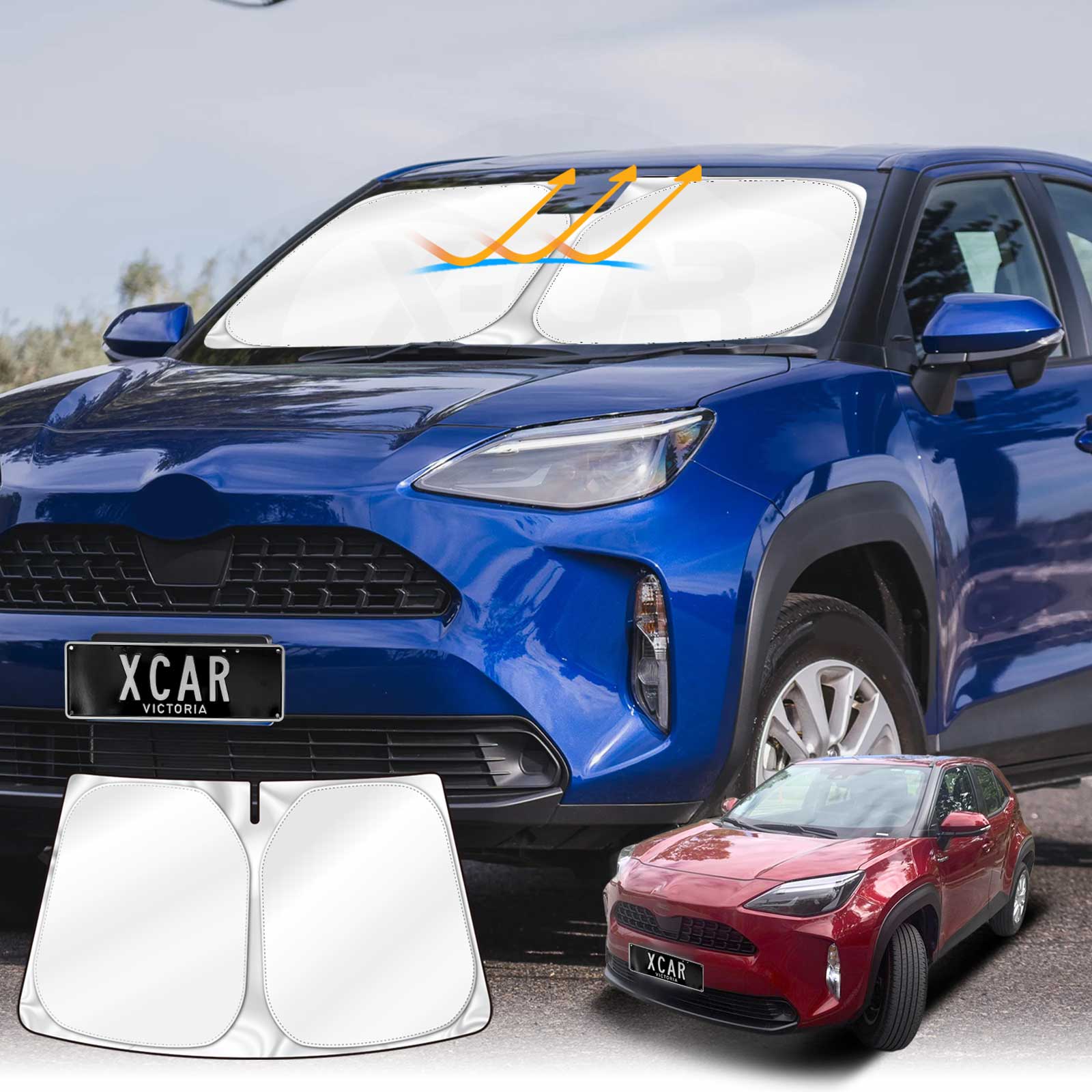 Windshield Sun Shade for Toyota Yaris Cross MXP Series 2020-Onwards| X-CAR