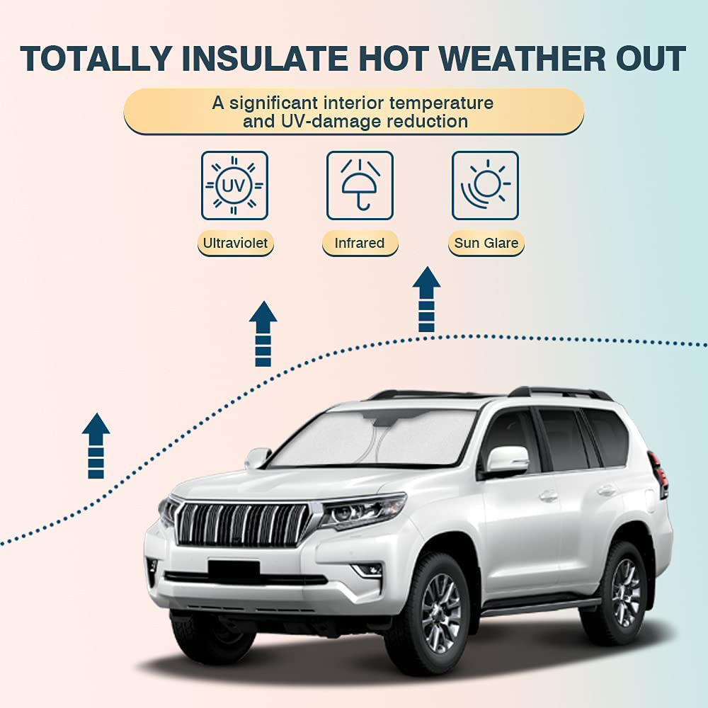 WindScreen Sun Shade for TOYOTA PRADO 2009-2024 WindShield Sun Visor ...