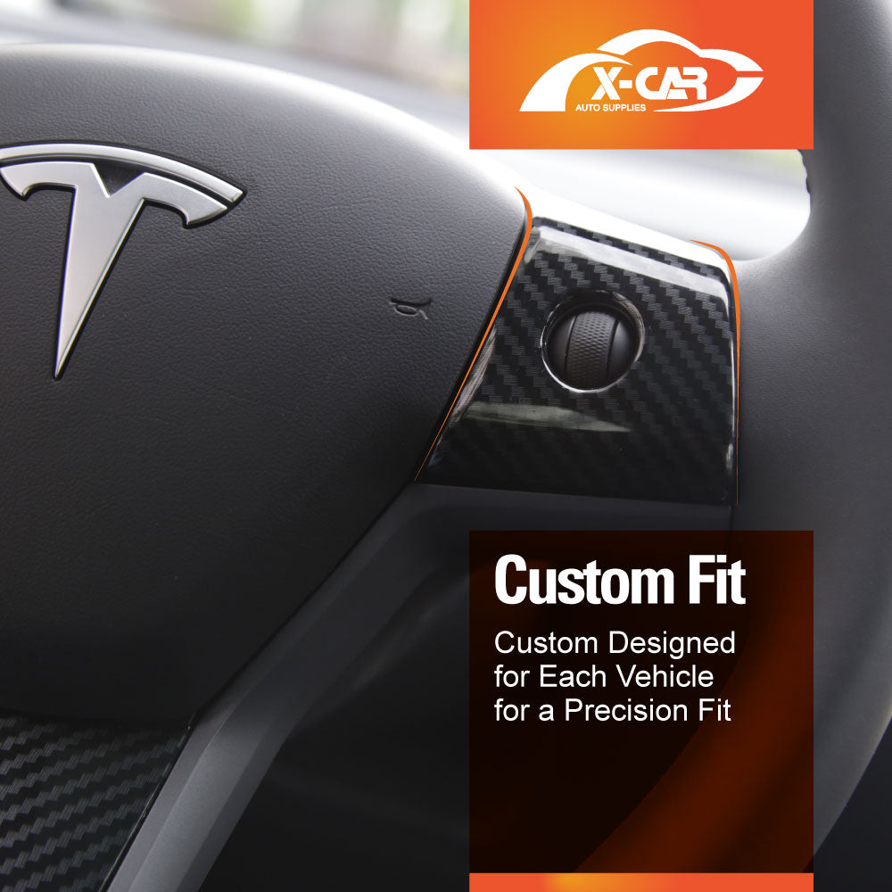 Tesla Model 3 Model Y Steering Wheel Cover Trim Carbon Fiber Style ...